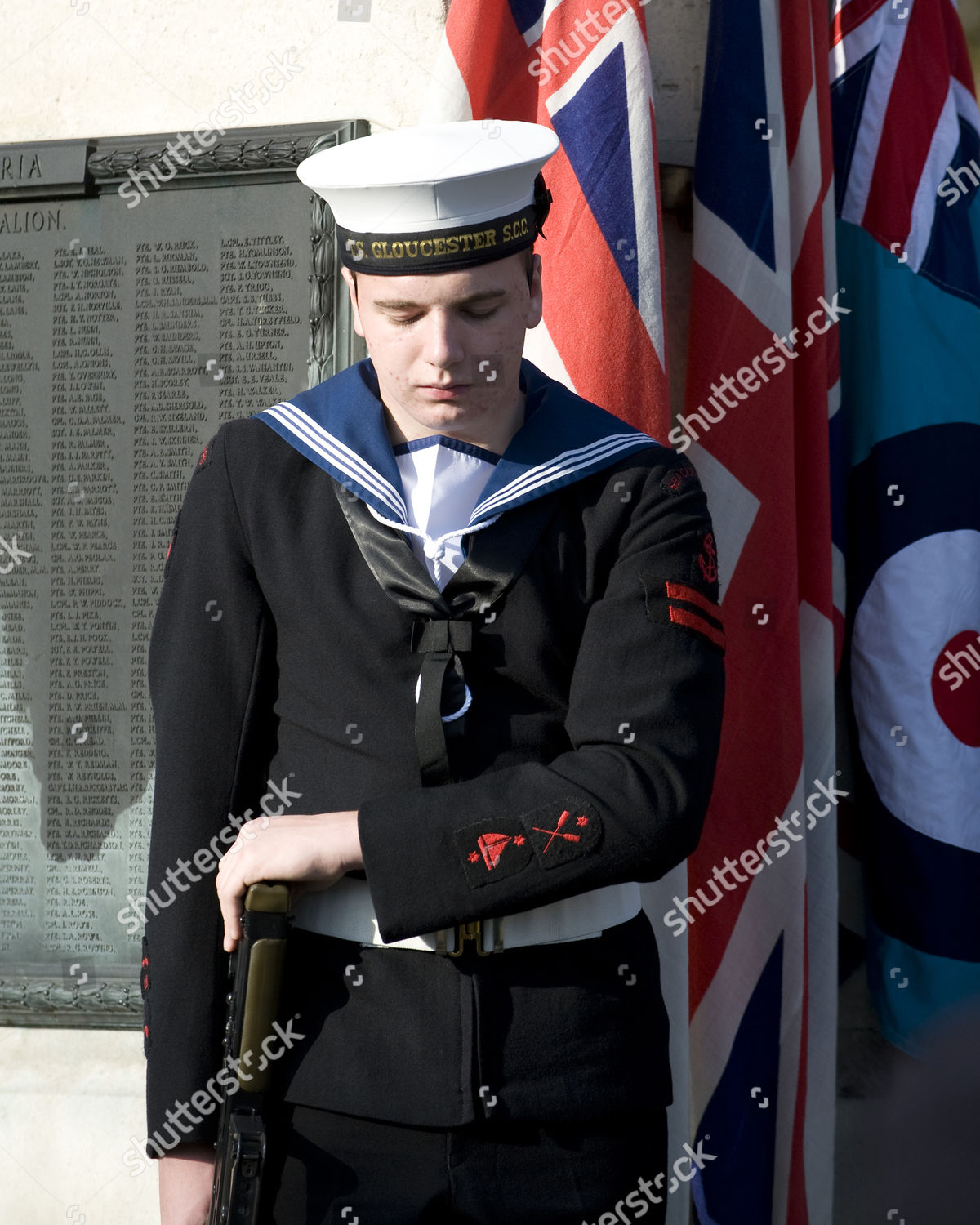 Sea Cadet Stands Guard Gloucester Memorial Editorial Stock Photo ...