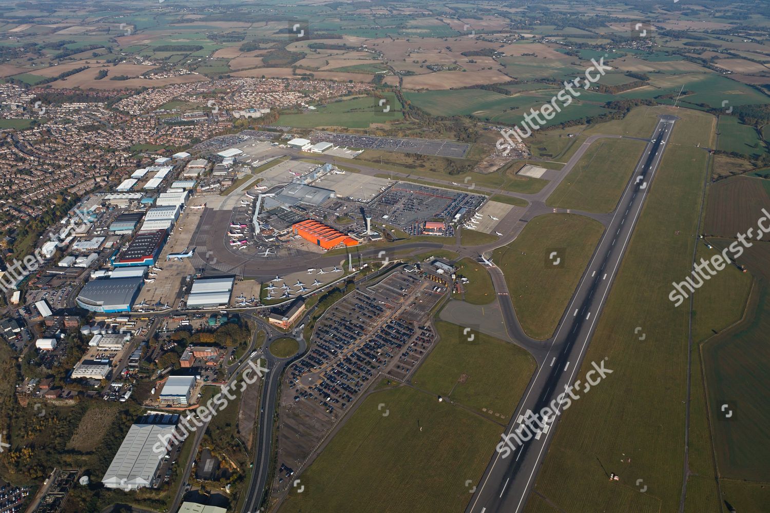AERIAL VIEW SHOWING RUNWAY TERMINAL APRON Editorial Stock Photo - Stock ...