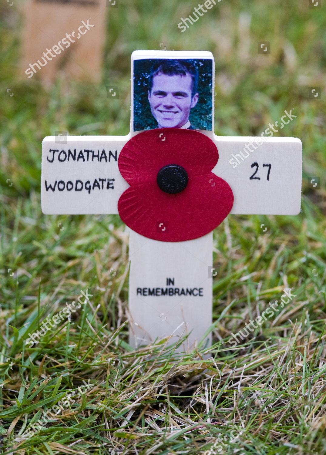 Remembrance Cross Jonathan Woodgate Laid By Editorial Stock Photo ...