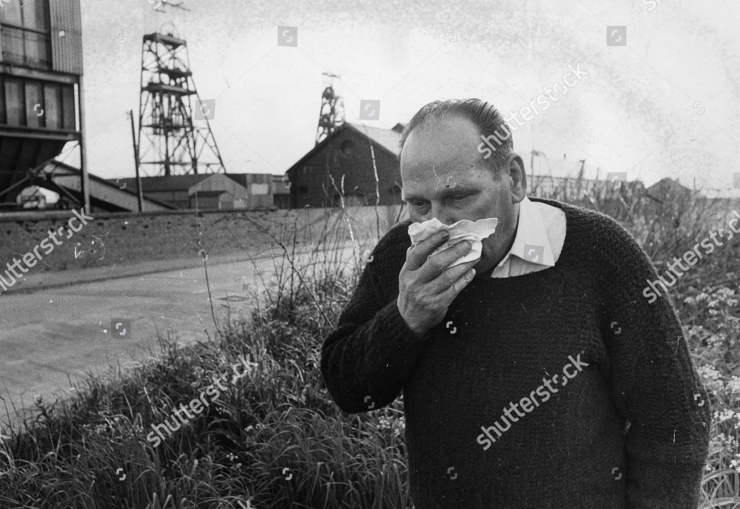 Coalminer Arthur Davison Holds Handkerchief His Editorial Stock Photo ...