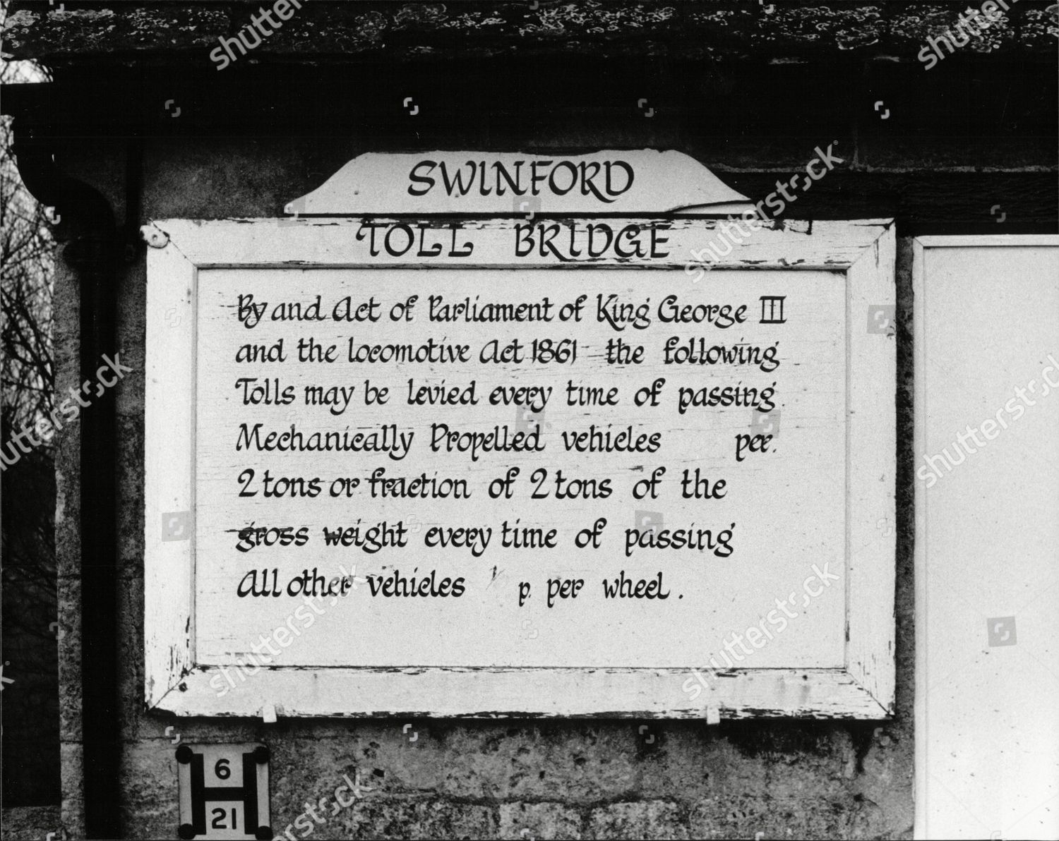Swinford Toll Bridge Sign Editorial Stock Photo - Stock Image ...
