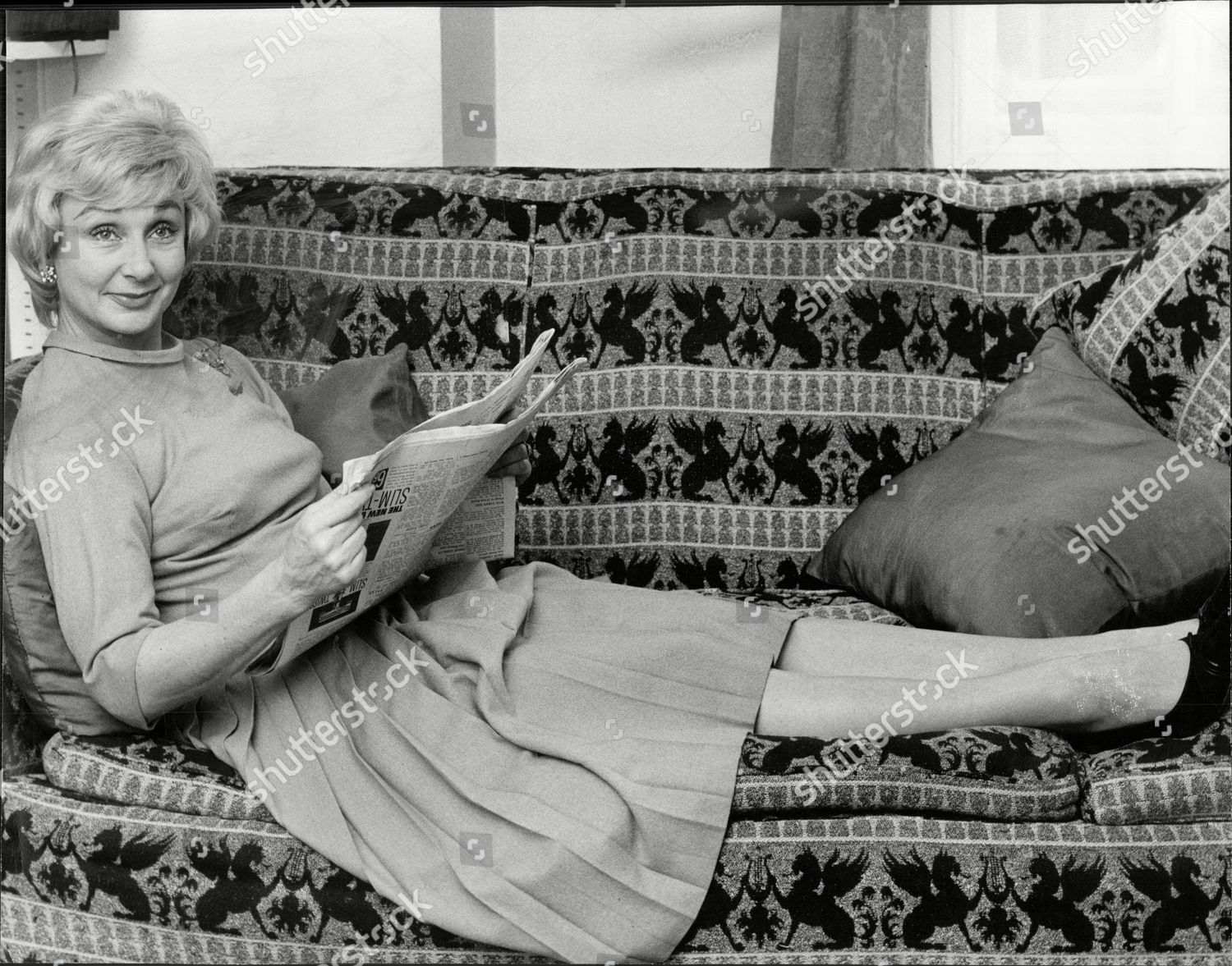 Googie Withers Actress On Sofa Book Editorial Stock Photo - Stock Image ...