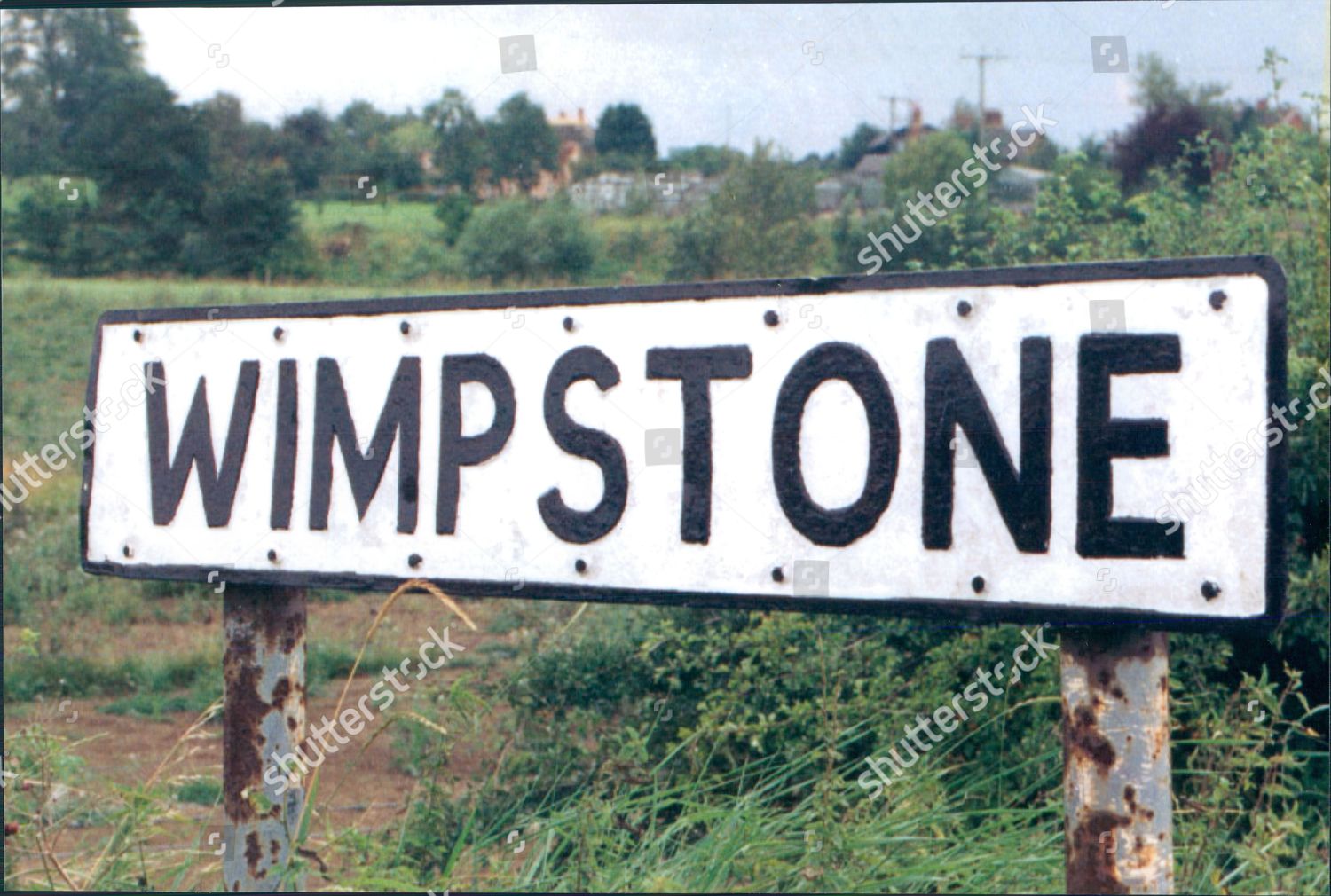 Wimpstone Warwickshire Shows Village Sign 1997 Editorial Stock Photo ...