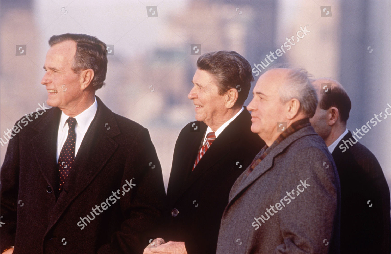 George Hw Bush Ronald Reagan Mikhail Editorial Stock Photo - Stock ...