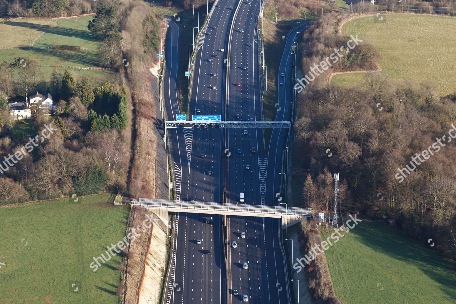 Aerial View M25 Motorway Junction 17 Editorial Stock Photo - Stock ...