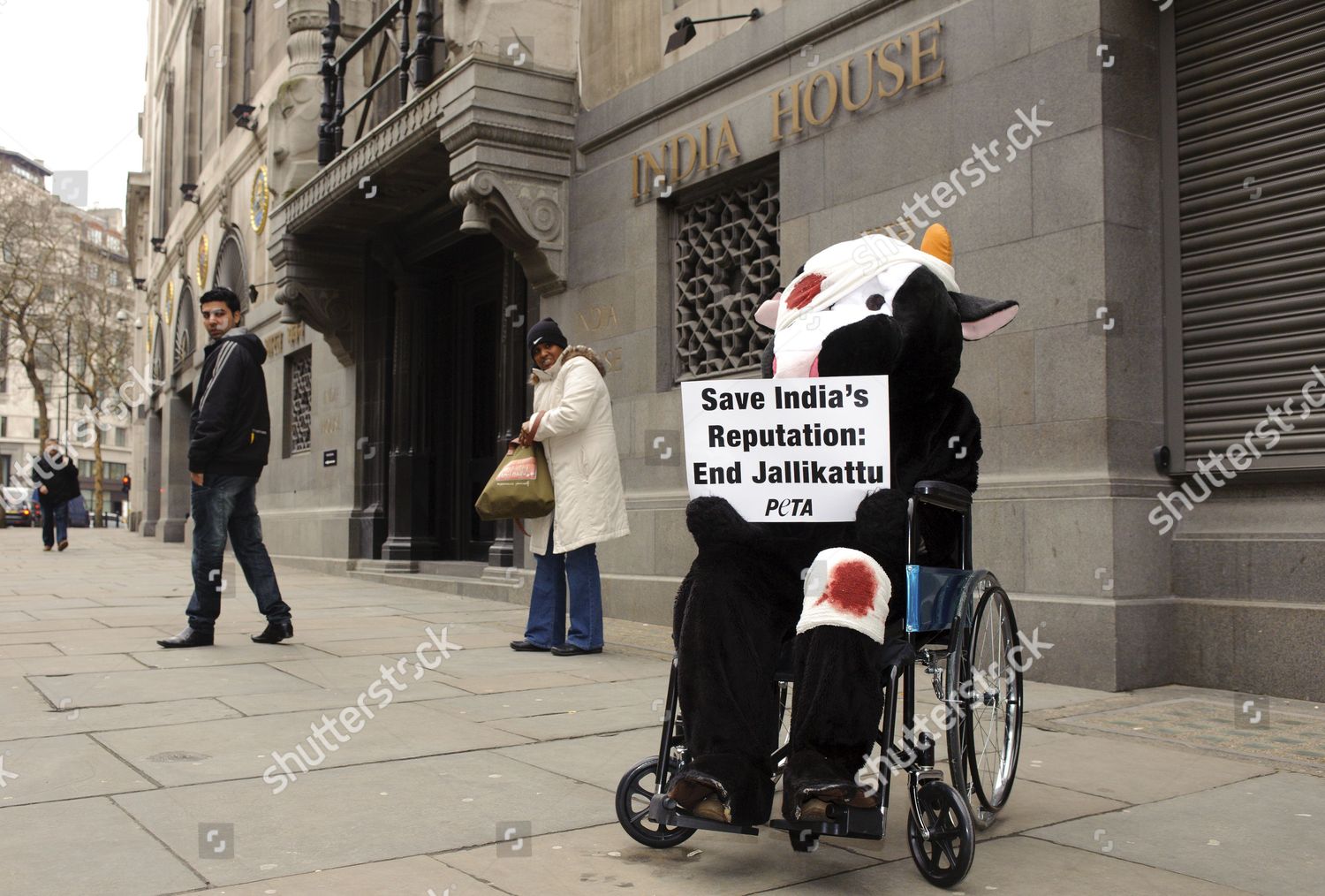 Peta Bull Protesting Outside India House Editorial Stock Photo - Stock ...