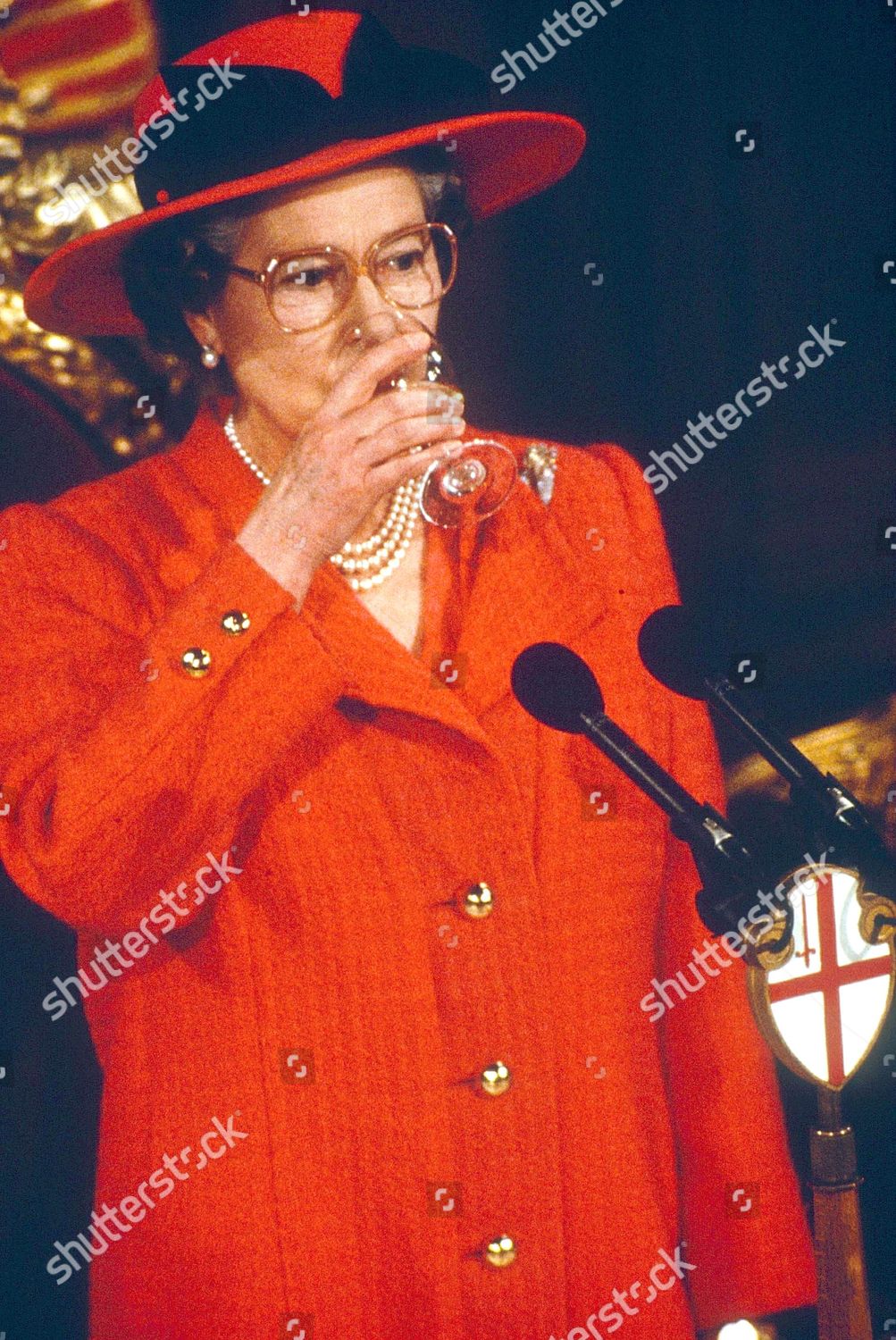 Queen Elizabeth Ii Having Drink Editorial Stock Photo - Stock Image ...