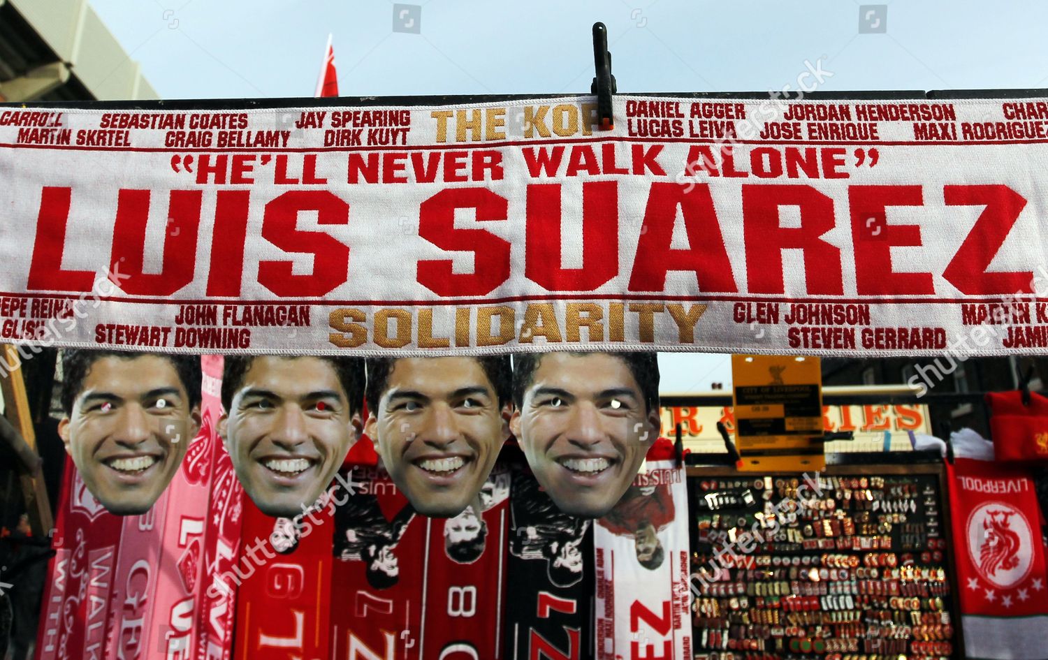 Luis Suarez Liverpool Masks Sold Outside Editorial Stock Photo - Stock ...