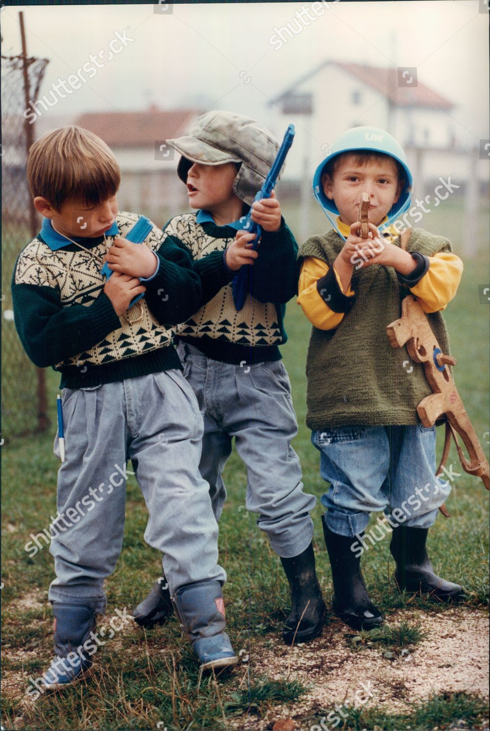 Children Play Toy Guns Village Vitez Editorial Stock Photo - Stock ...
