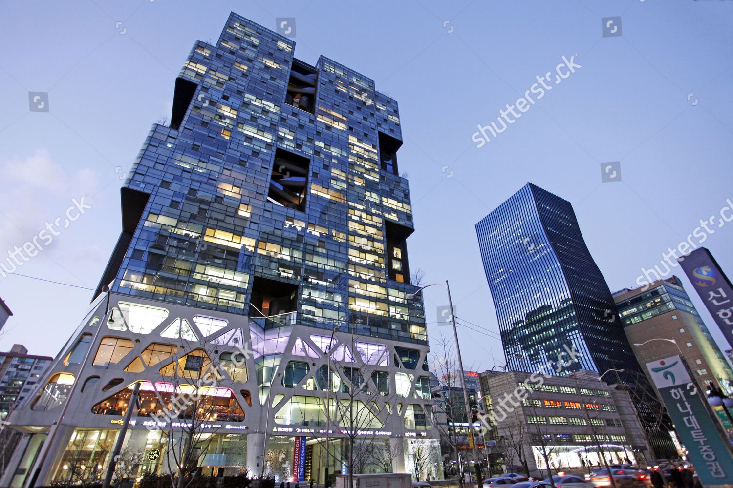 Modern Architecture Office Block Buildings Gangnam Editorial Stock ...