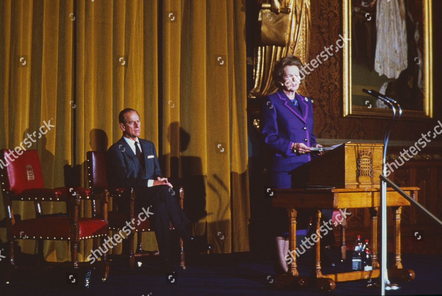 Prime Minister Margaret Thatcher Giving Speech Editorial Stock Photo ...