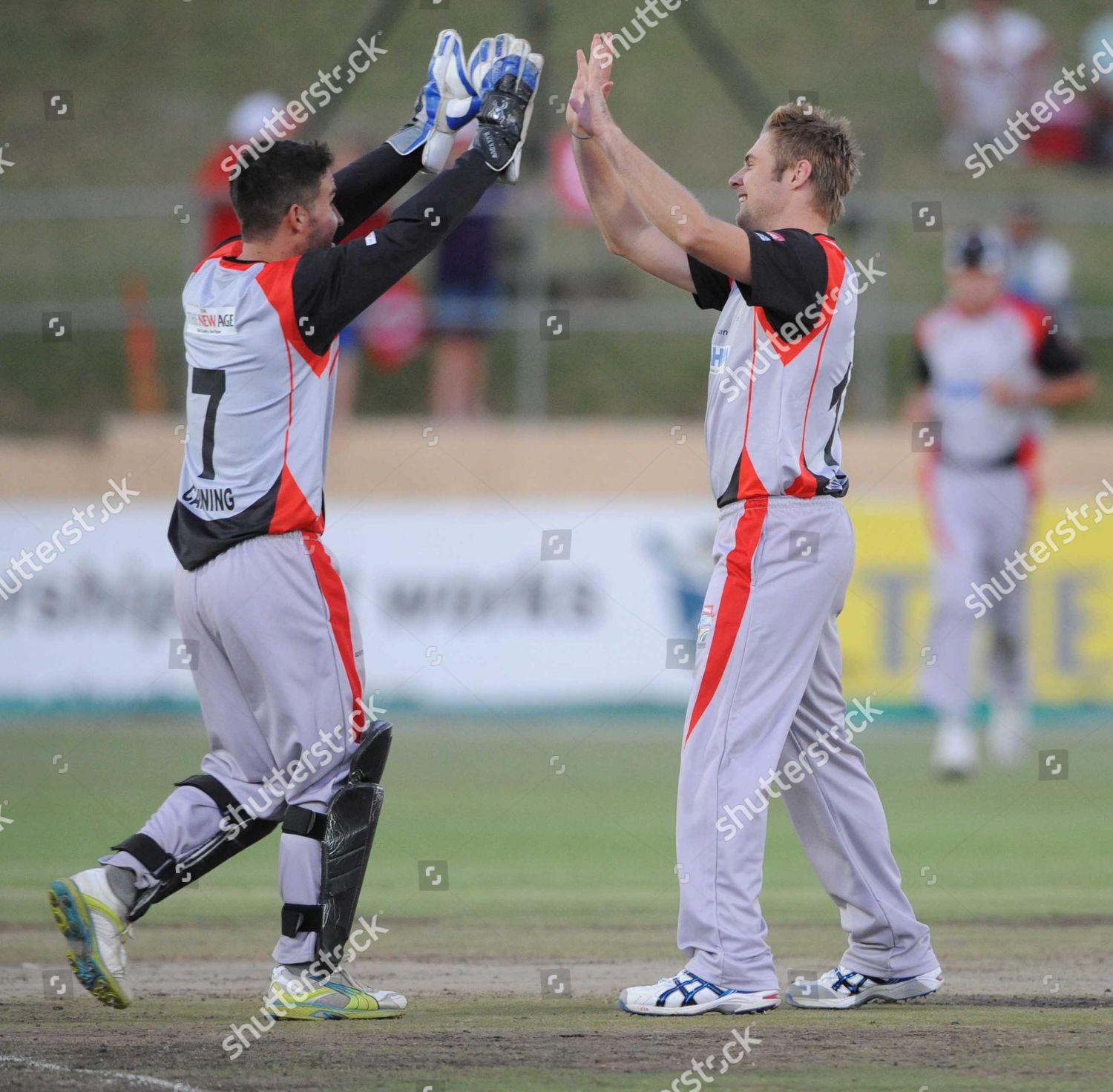 Ryan Canning Luke Wright Celebrate Wicket Editorial Stock Photo - Stock ...