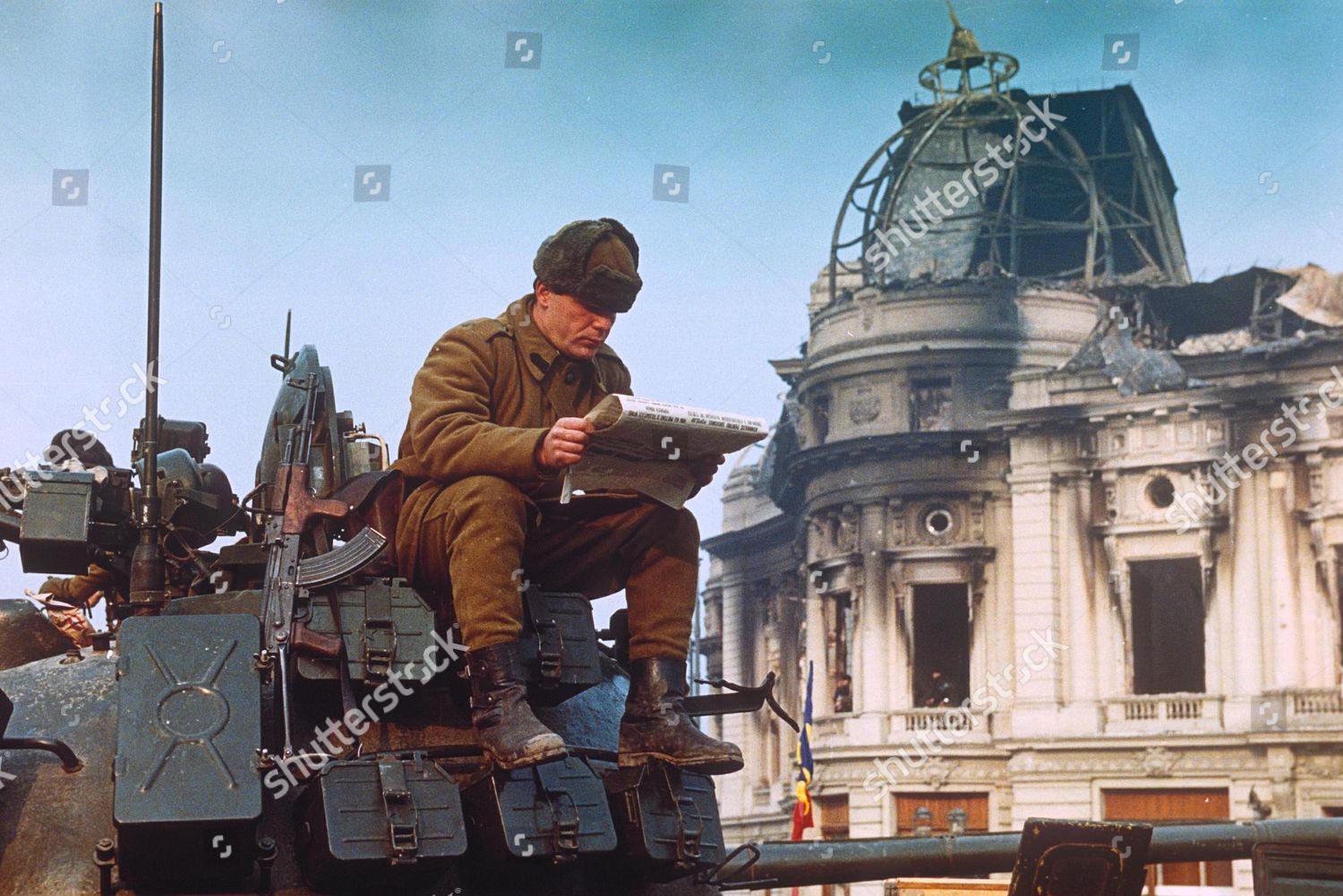 Soldier Sat On Edge Tank Reading Editorial Stock Photo - Stock Image ...