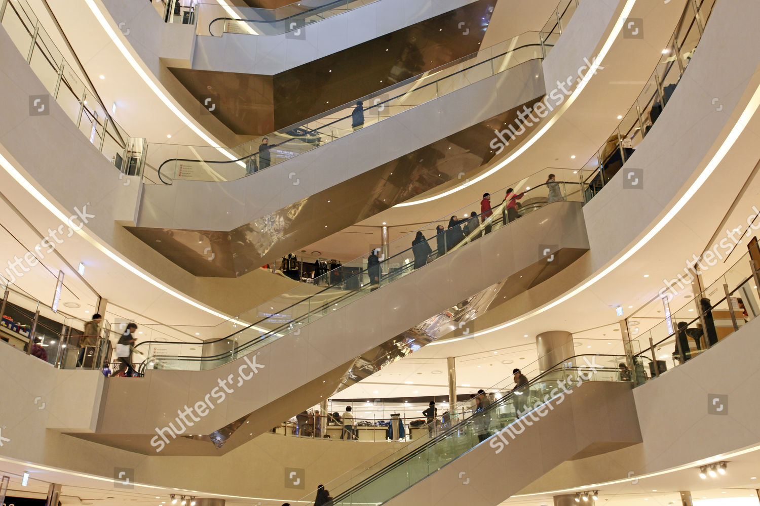 Escalators Atrium Shinsegae Worlds Largest Department Editorial Stock ...