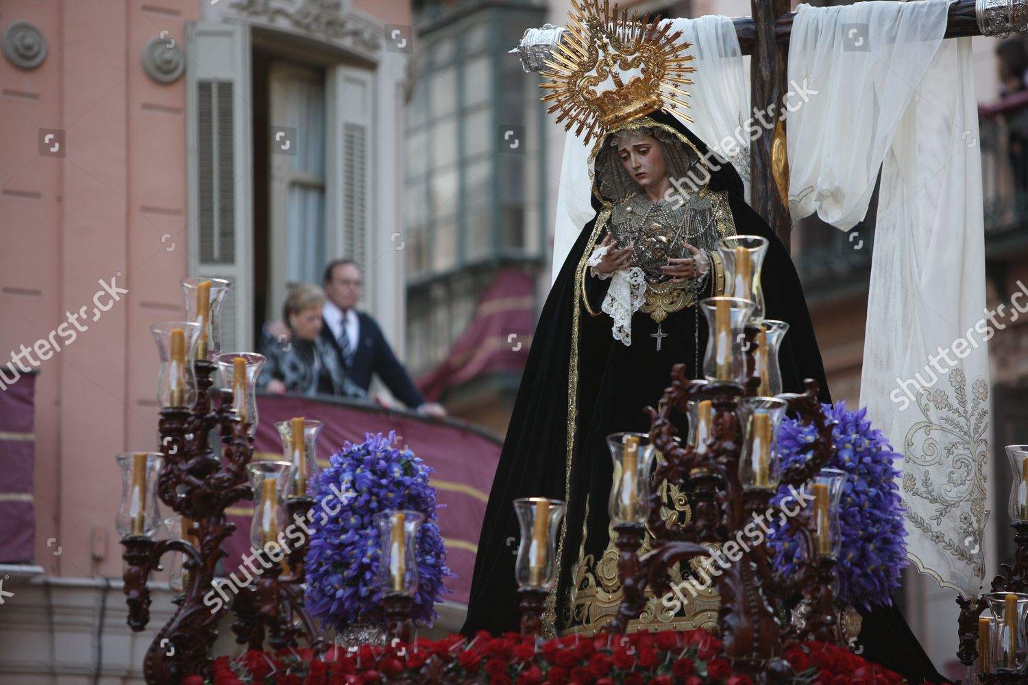 Virgin Mary Float Trono Carried By Editorial Stock Photo - Stock Image ...