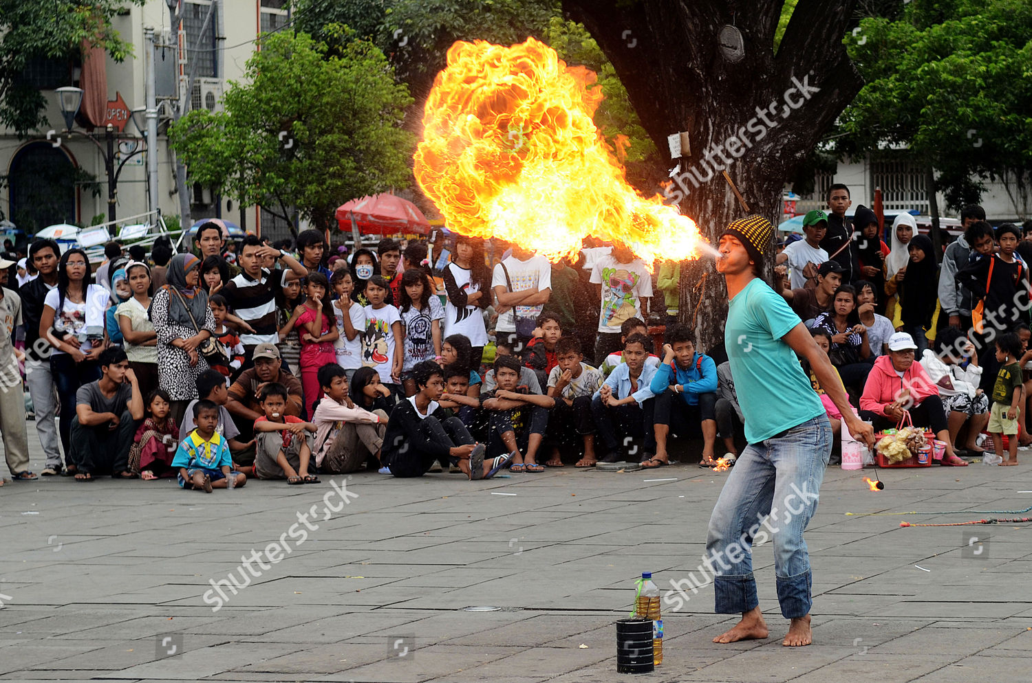Man Breathing Fire During Performance Editorial Stock Photo - Stock ...