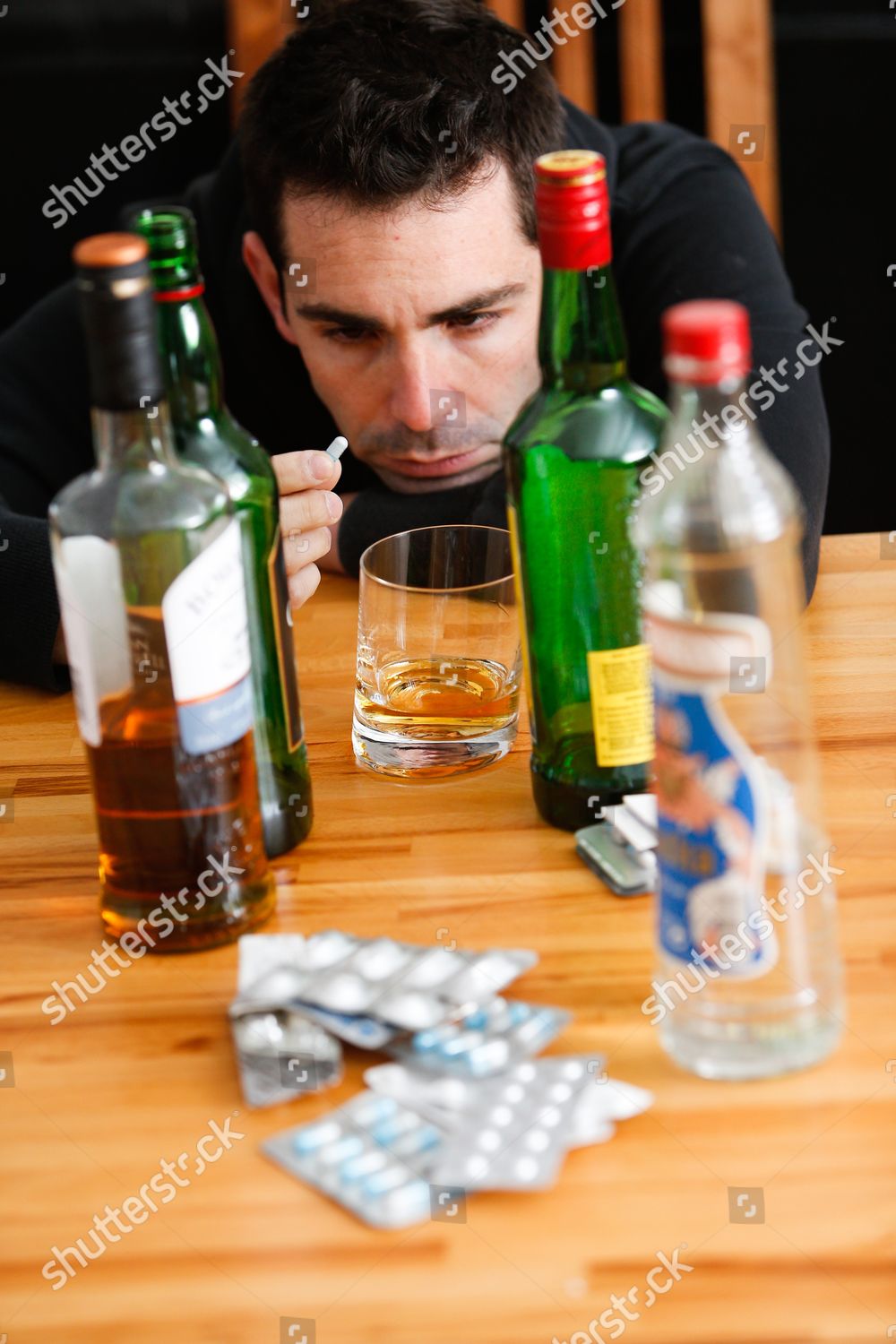 Model Released Depressed Man Using Drugs Editorial Stock Photo - Stock ...