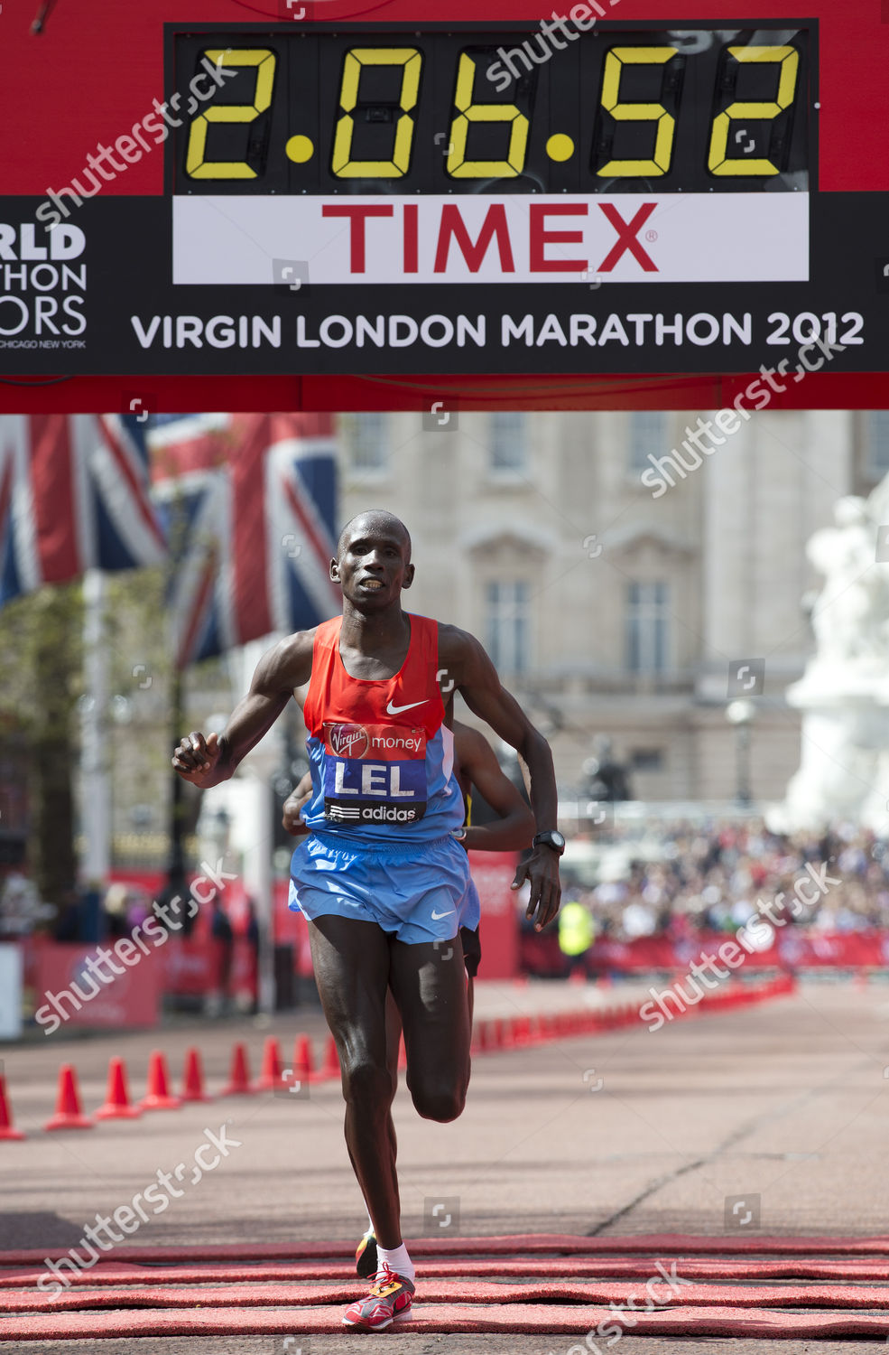 Martin Lel Crosses Finish Line Come Editorial Stock Photo - Stock Image ...