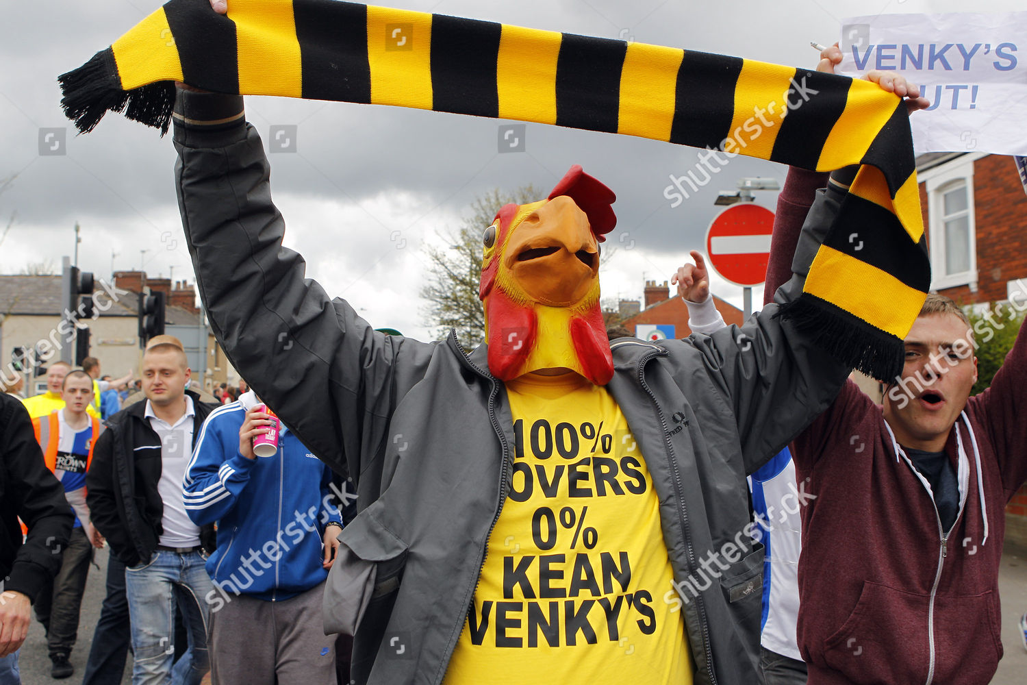 Blackburn Rovers Supporter Dressed Chicken Protests Editorial Stock ...
