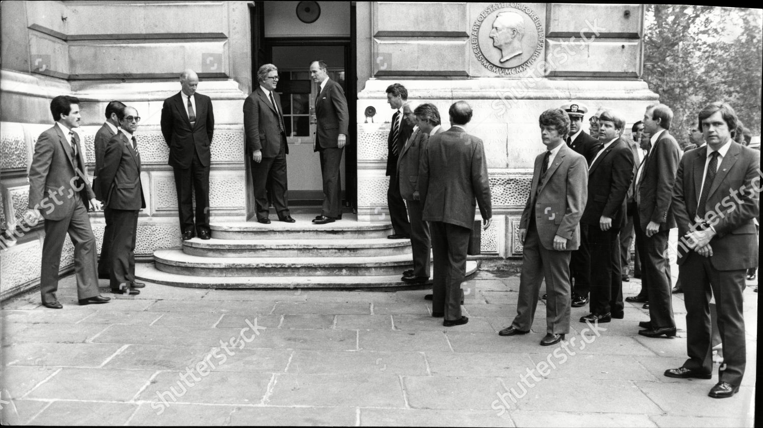 Sir Geoffrey Howe Greets George Bush Editorial Stock Photo - Stock ...