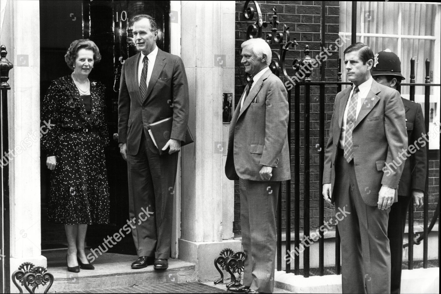Margaret Thatcher Greets George Bush No Editorial Stock Photo - Stock ...
