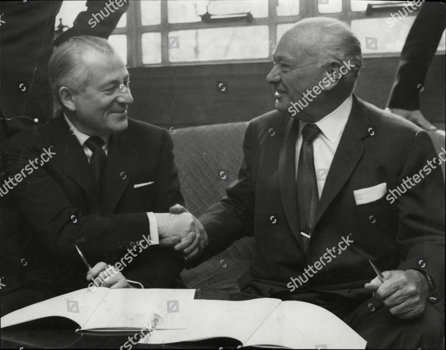 Sir Charles Clore Conrad Hilton Shake Editorial Stock Photo - Stock ...