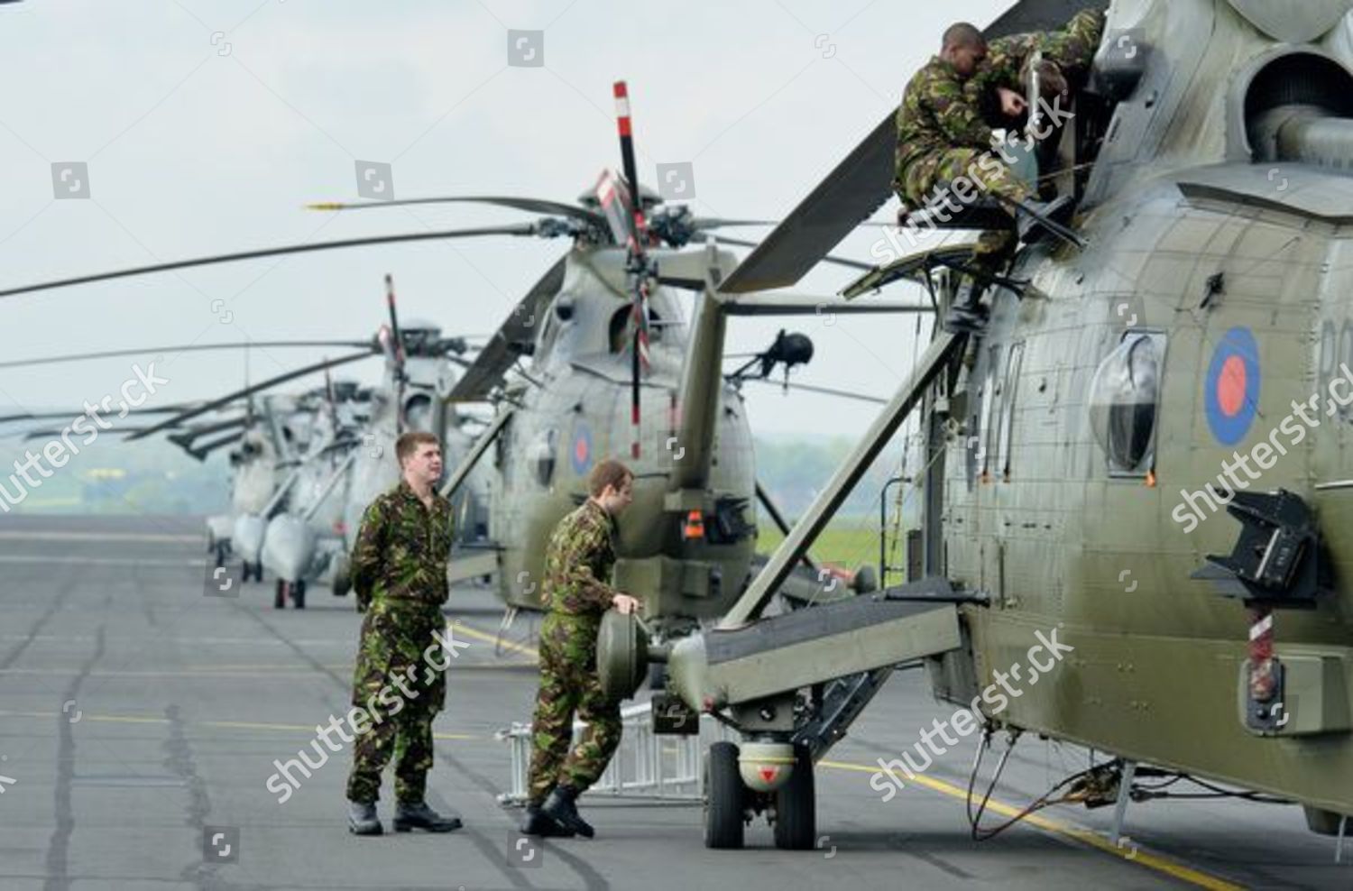 Raf Helicopters Prepare Triservice Flypast Over Editorial Stock Photo ...
