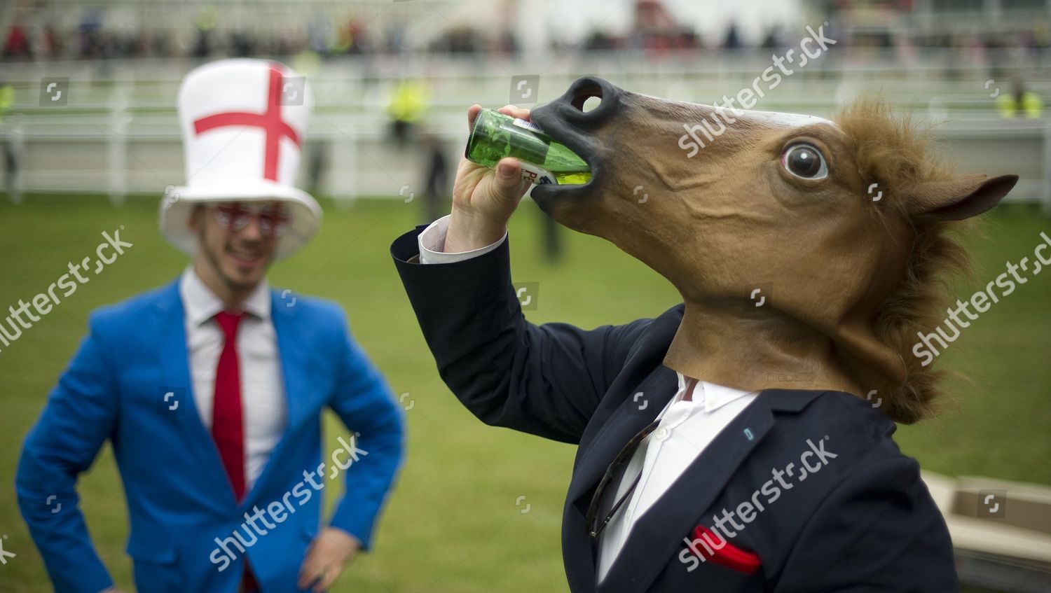 Racegoer David Goddard Wearing Horse Head Editorial Stock Photo - Stock ...