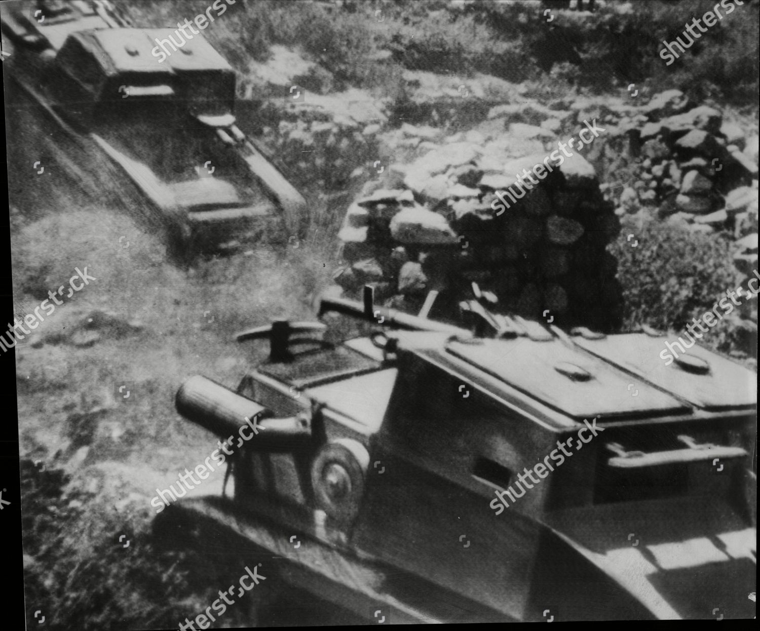 Italian Army Tanks Trundle Through Wall Editorial Stock Photo - Stock ...