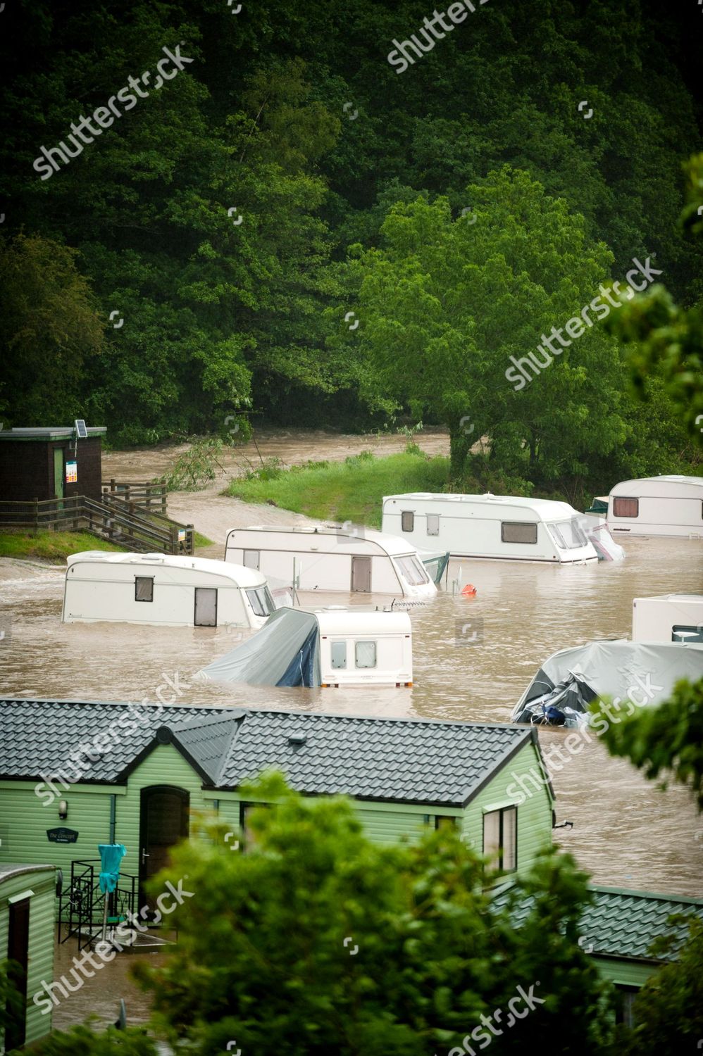 Flooded Riverside Caravan Park Llandre Bow Editorial Stock Photo ...