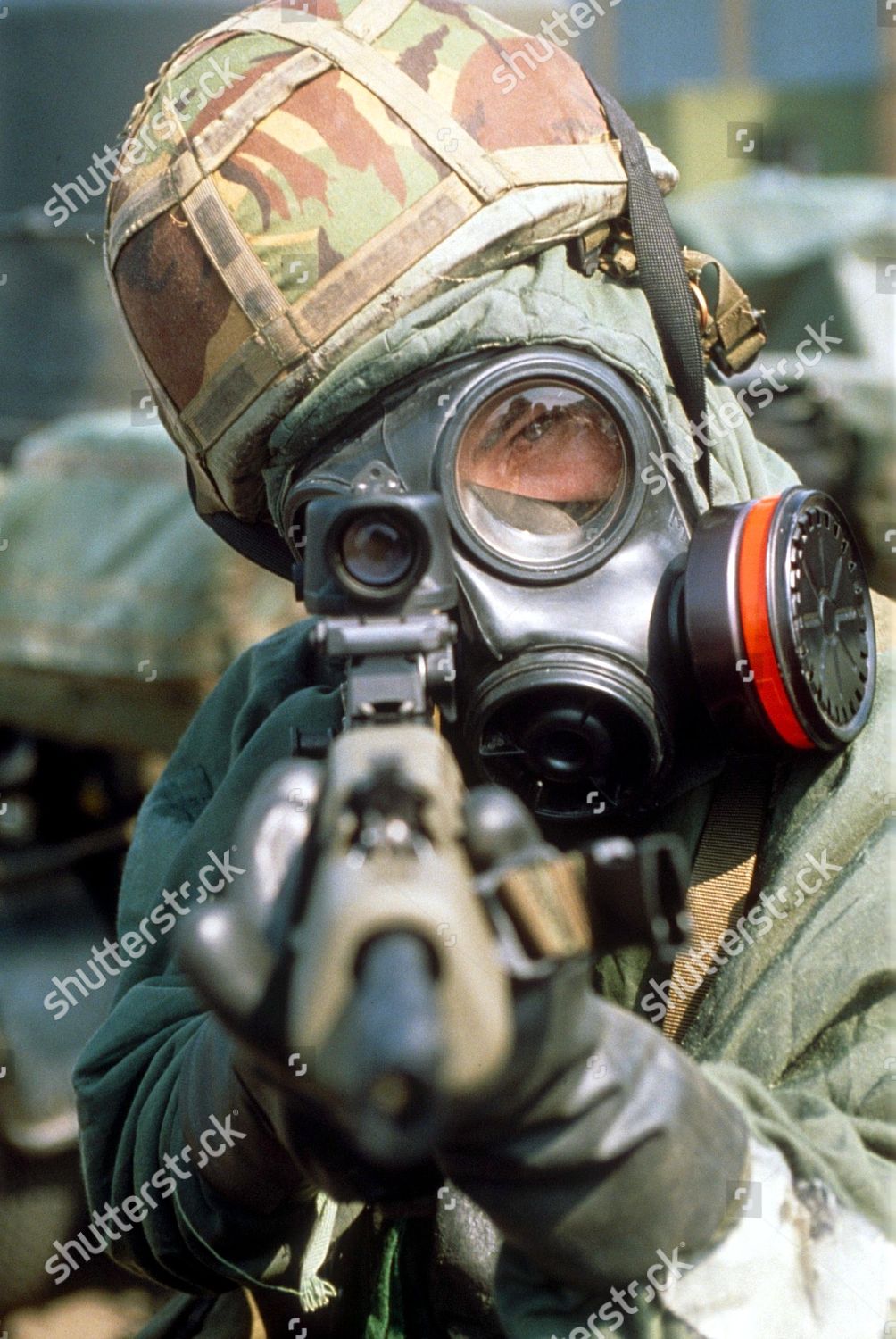 Soldier Anti Chemical Suit Barrel Rifle Editorial Stock Photo - Stock ...