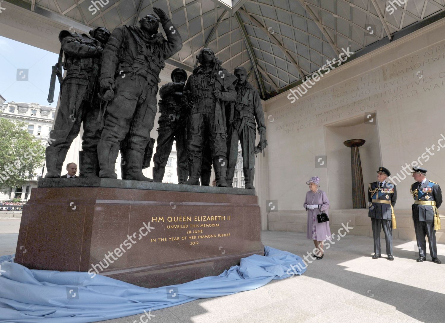 Queen Elizabeth Ii Unveils Bomber Command Editorial Stock Photo - Stock ...