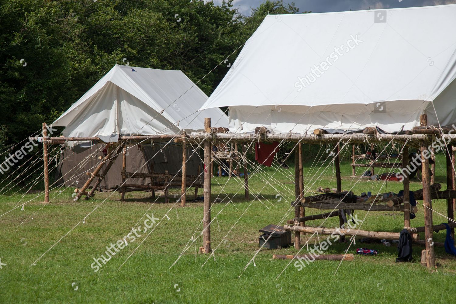 Camping Tents On Raised Platforms Editorial Stock Photo - Stock Image ...