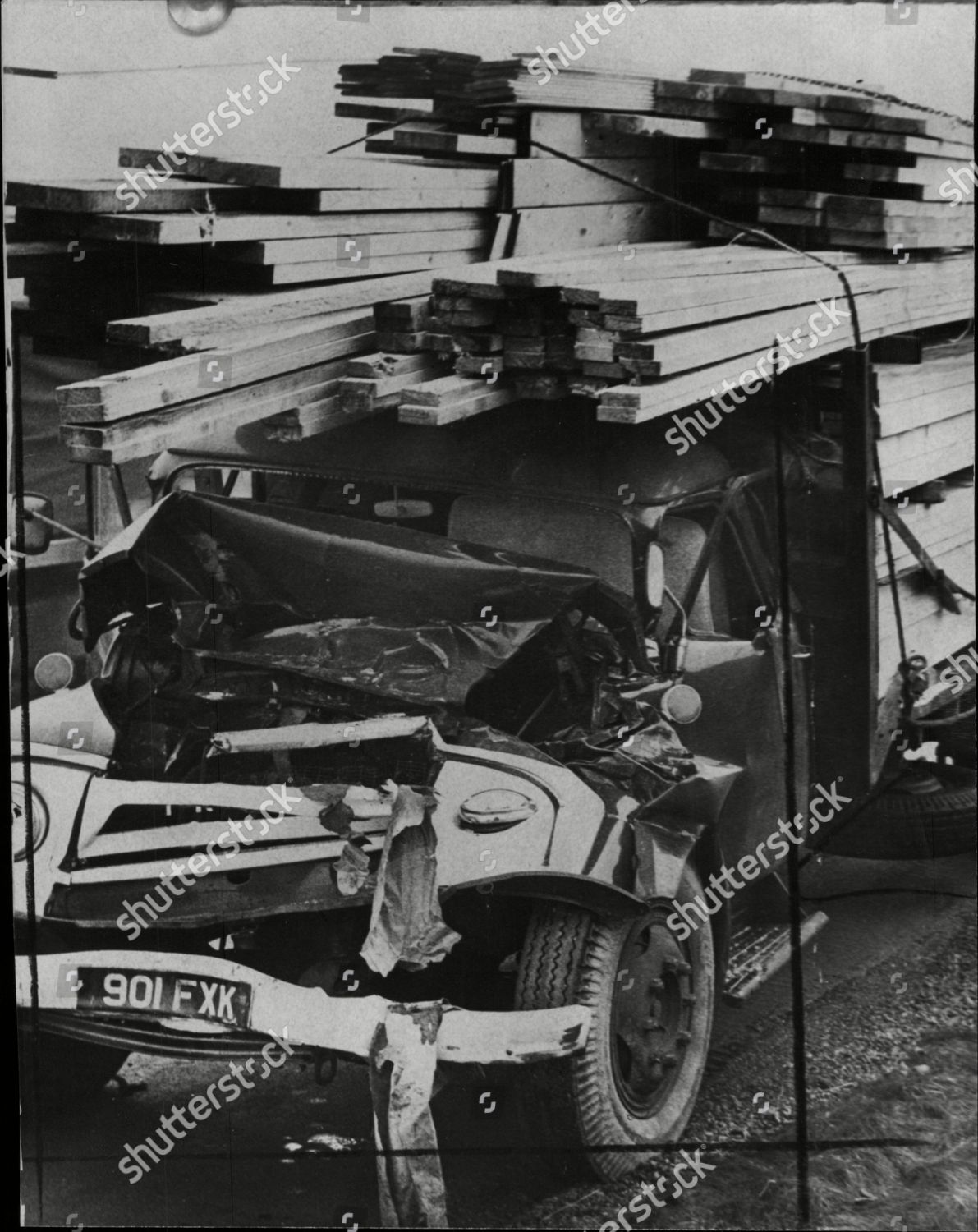 Wreckage Car Hit By Lorry Carrying Editorial Stock Photo - Stock Image ...