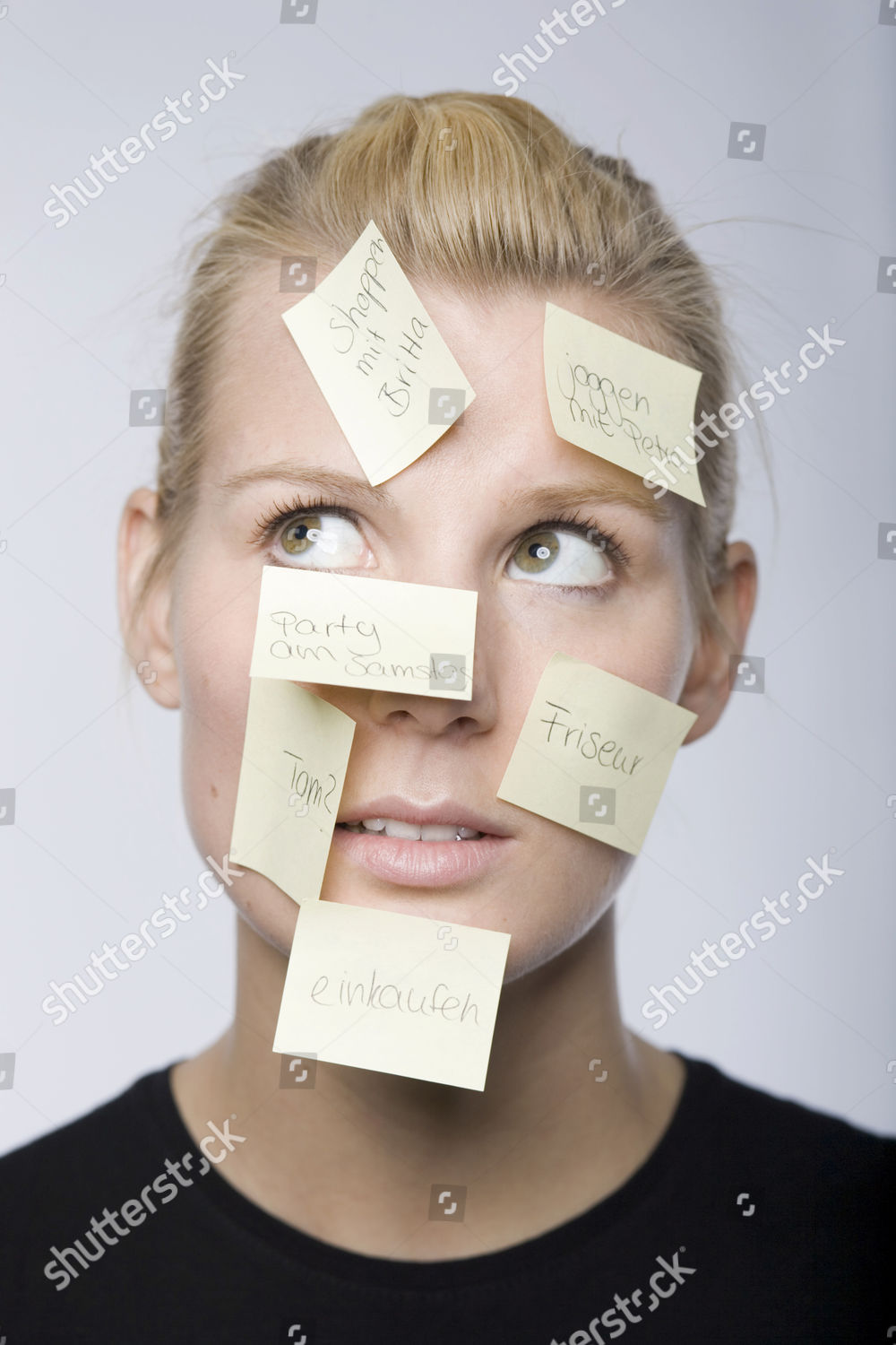 Model Released Young Woman Many Postit Editorial Stock Photo - Stock ...