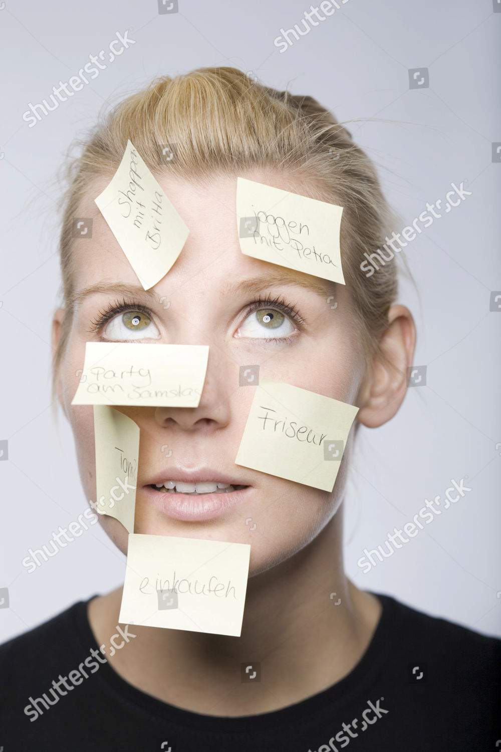 Model Released Young Woman Many Postit Editorial Stock Photo - Stock ...