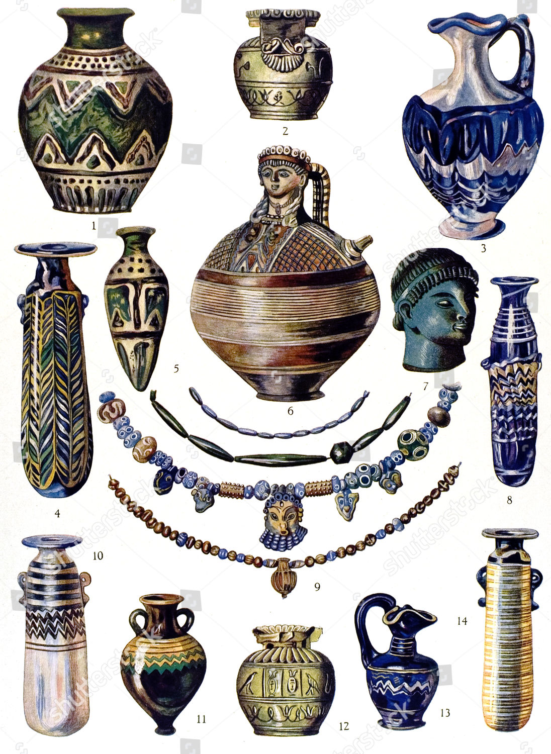 Historic Illustration Phoenician Ornaments Glas Clay Editorial Stock ...