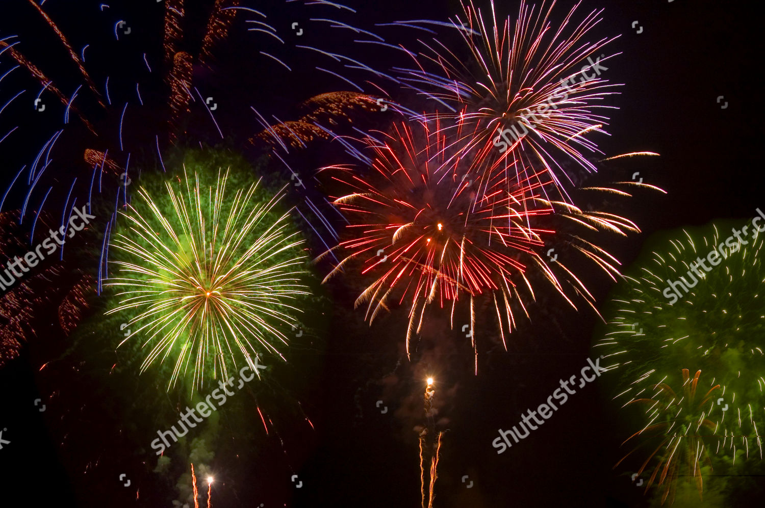 Fireworks Rocket Light Stars Editorial Stock Photo - Stock Image ...