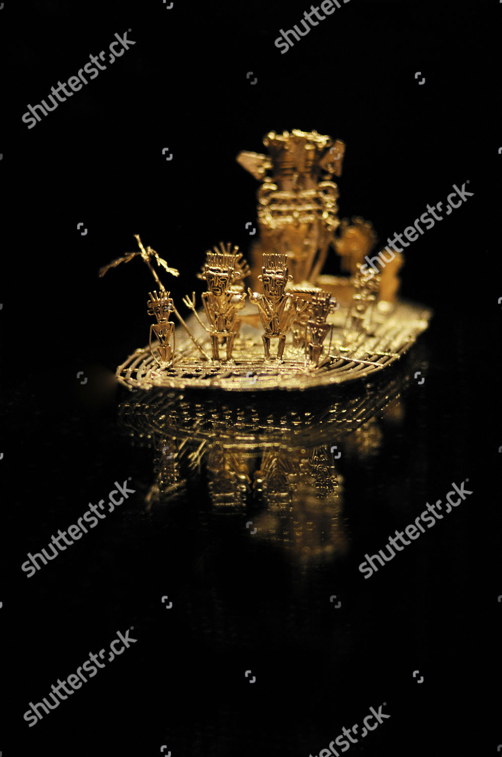 Precolumbian Goldwork Collection Raft Funeral Ceremony Editorial Stock ...