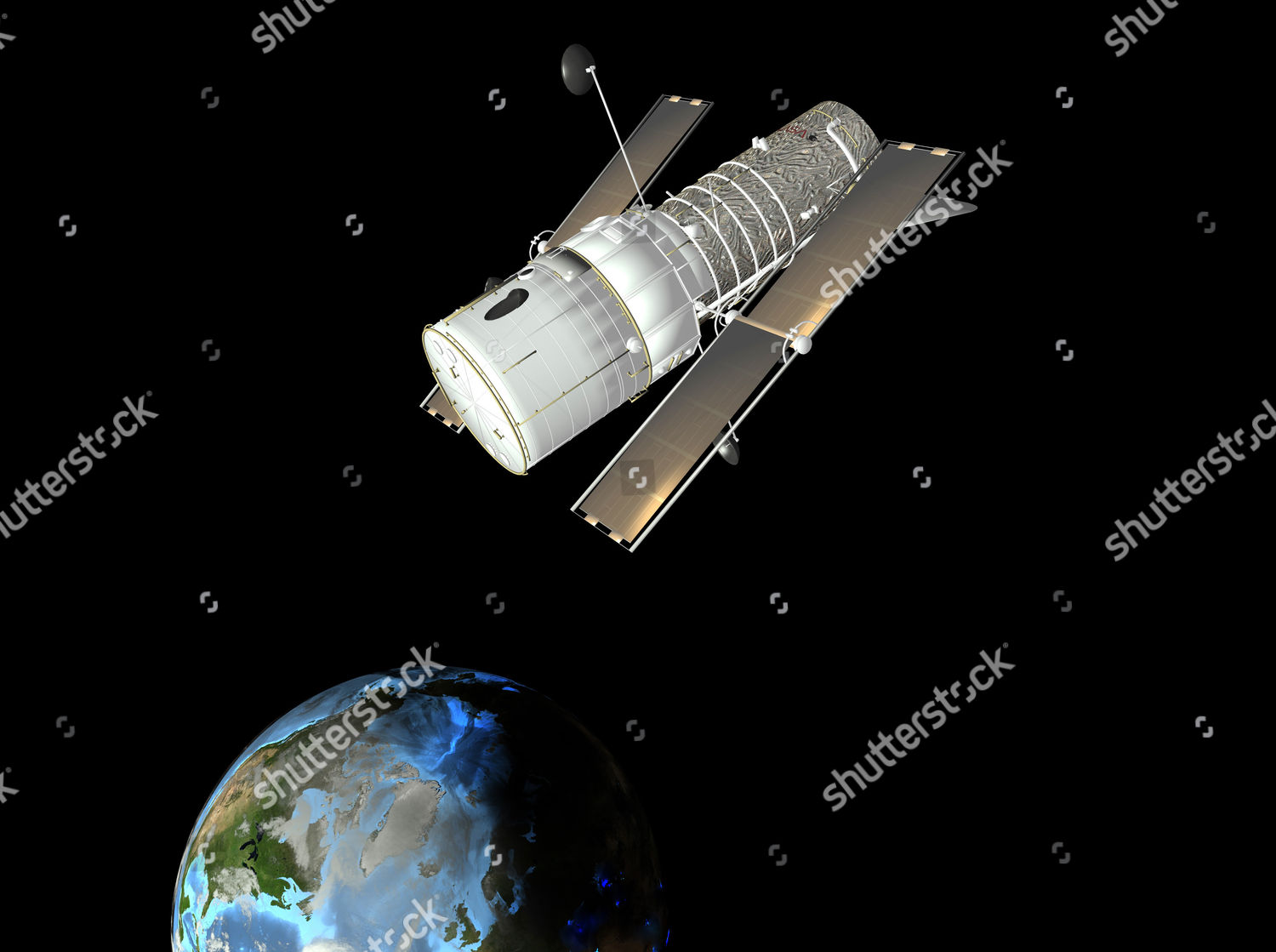 Hubble Space Telescope Circles Earth Approx Editorial Stock Photo ...