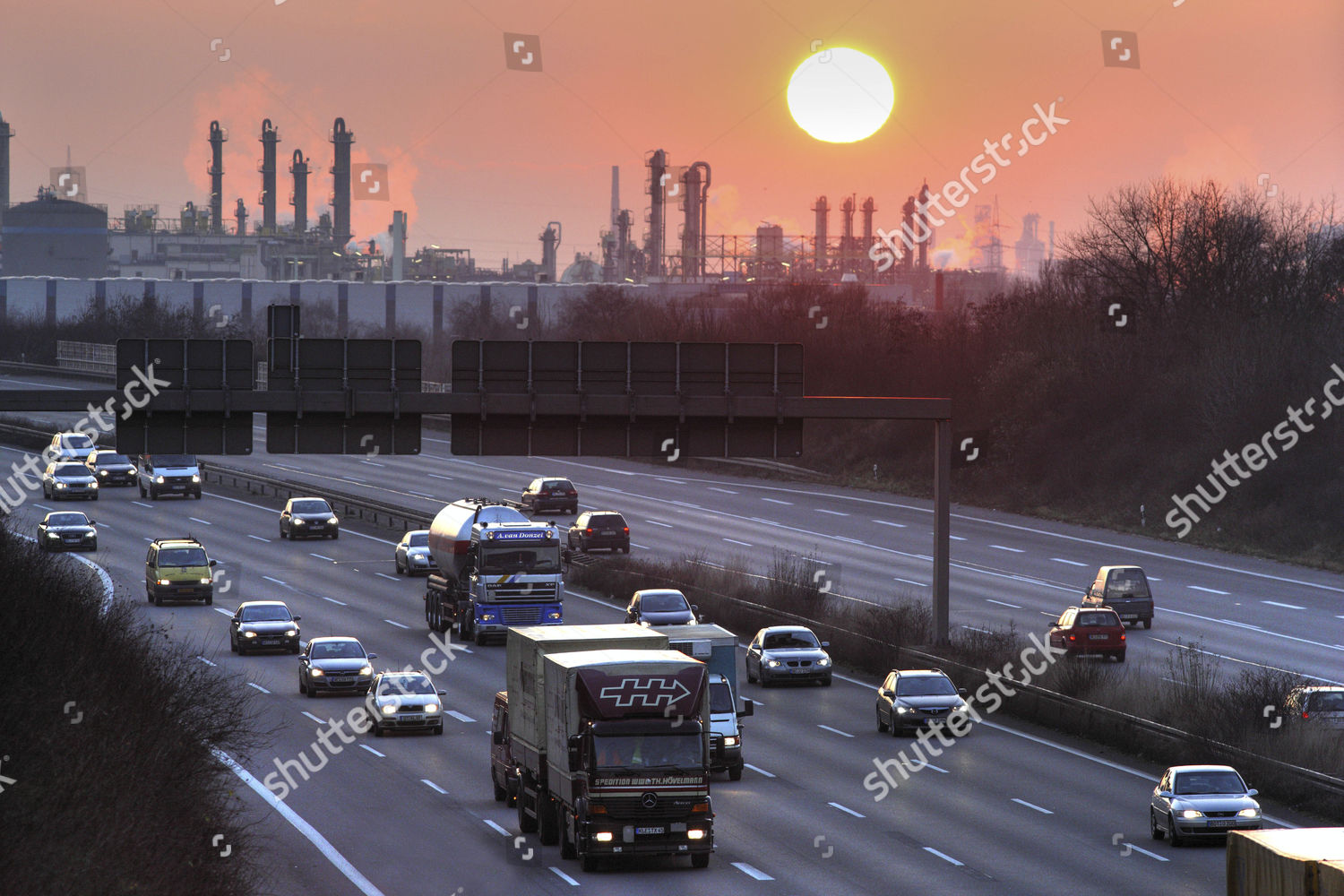 A3 Autobahn Motorway Near Oberhausenholten Sunset Editorial Stock Photo ...