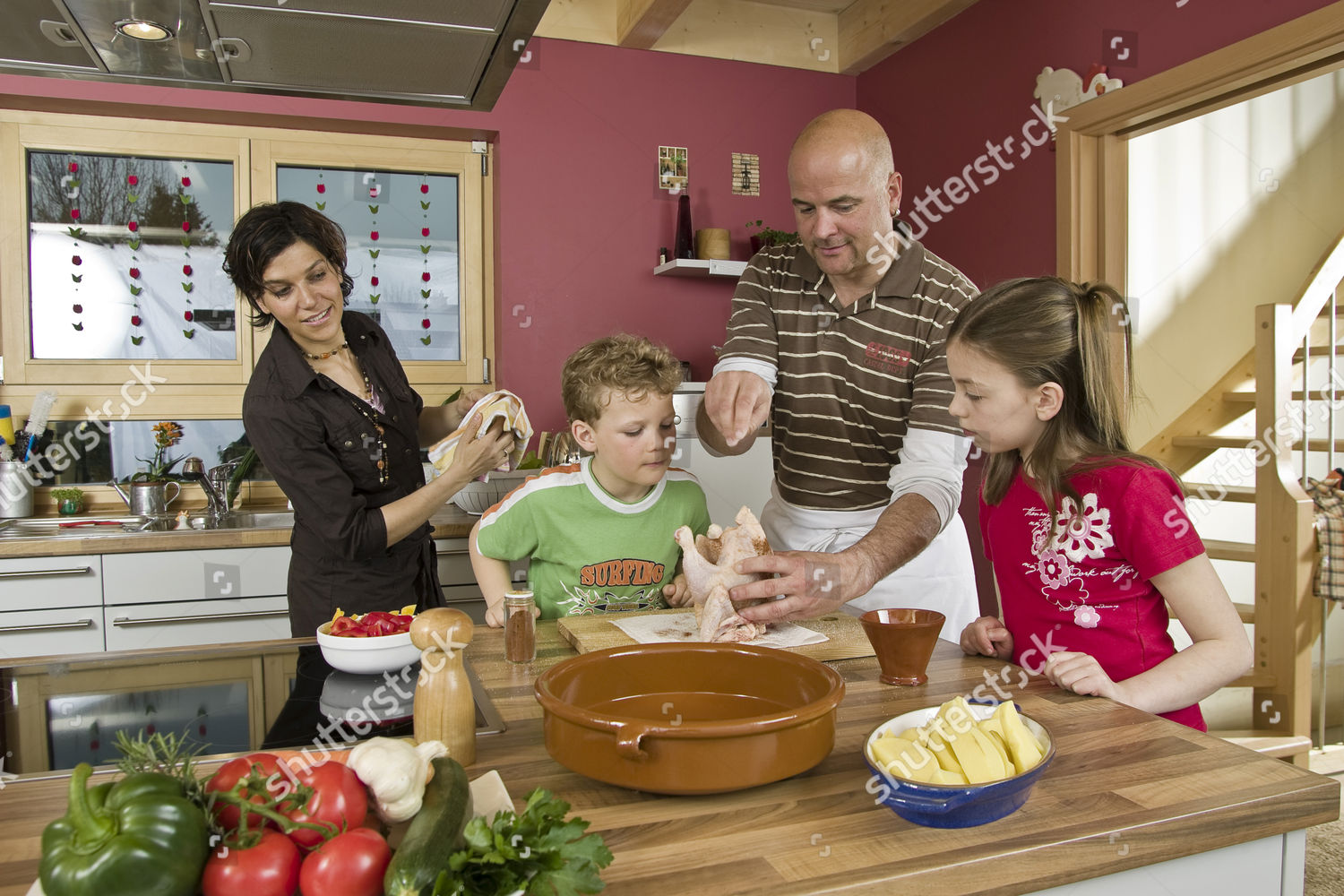 Model Released Parents Children Cooking Together Editorial Stock Photo ...