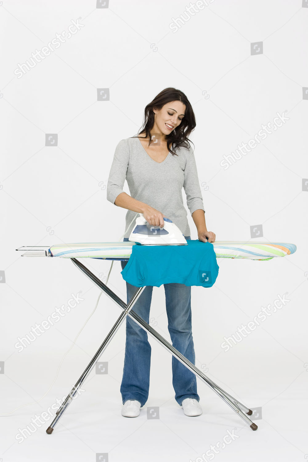 Model Released Woman Ironing Right Posture Editorial Stock Photo ...