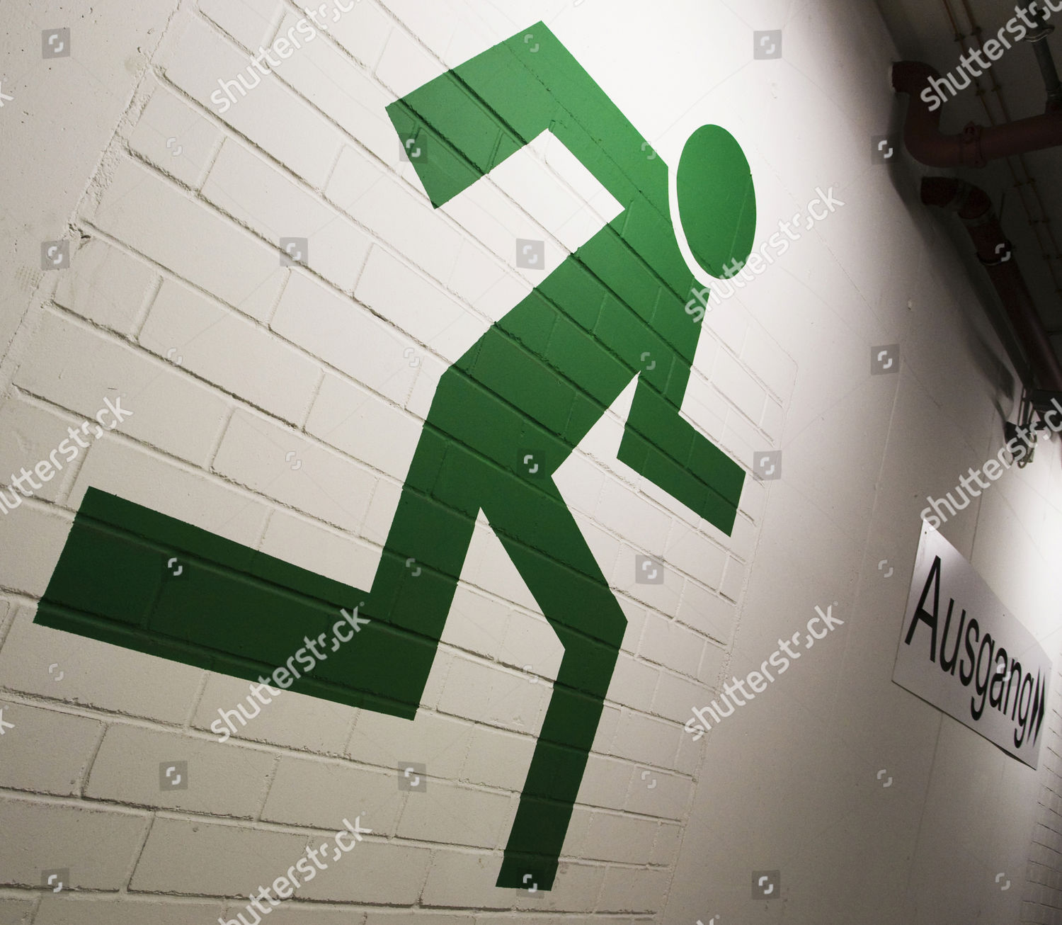 Wall Painting Sign Emergency Exit Multistory Editorial Stock Photo ...