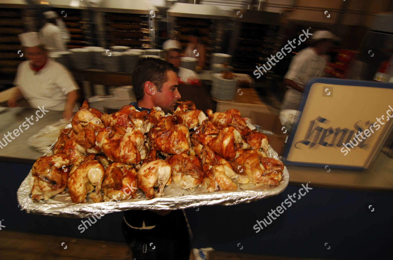Waiter Roast Chicken Wiesn October Fest Editorial Stock Photo - Stock ...