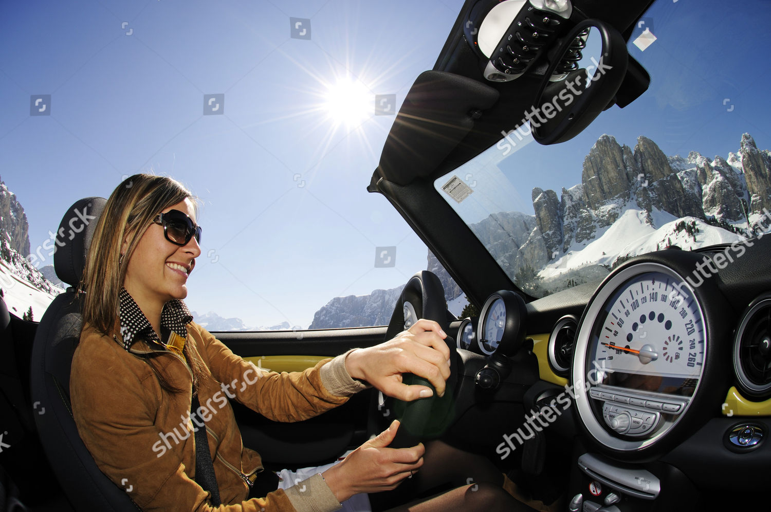 Model Released Woman Driving Mini Cooper Editorial Stock Photo - Stock ...