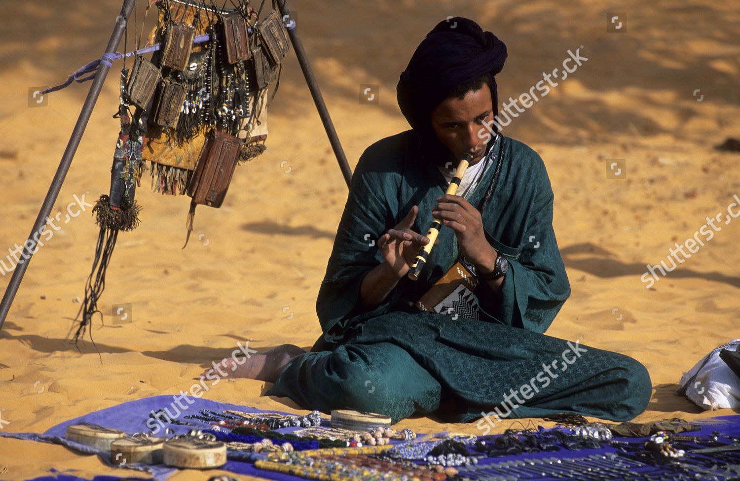 Touareg Playing Flute Libya Editorial Stock Photo - Stock Image ...