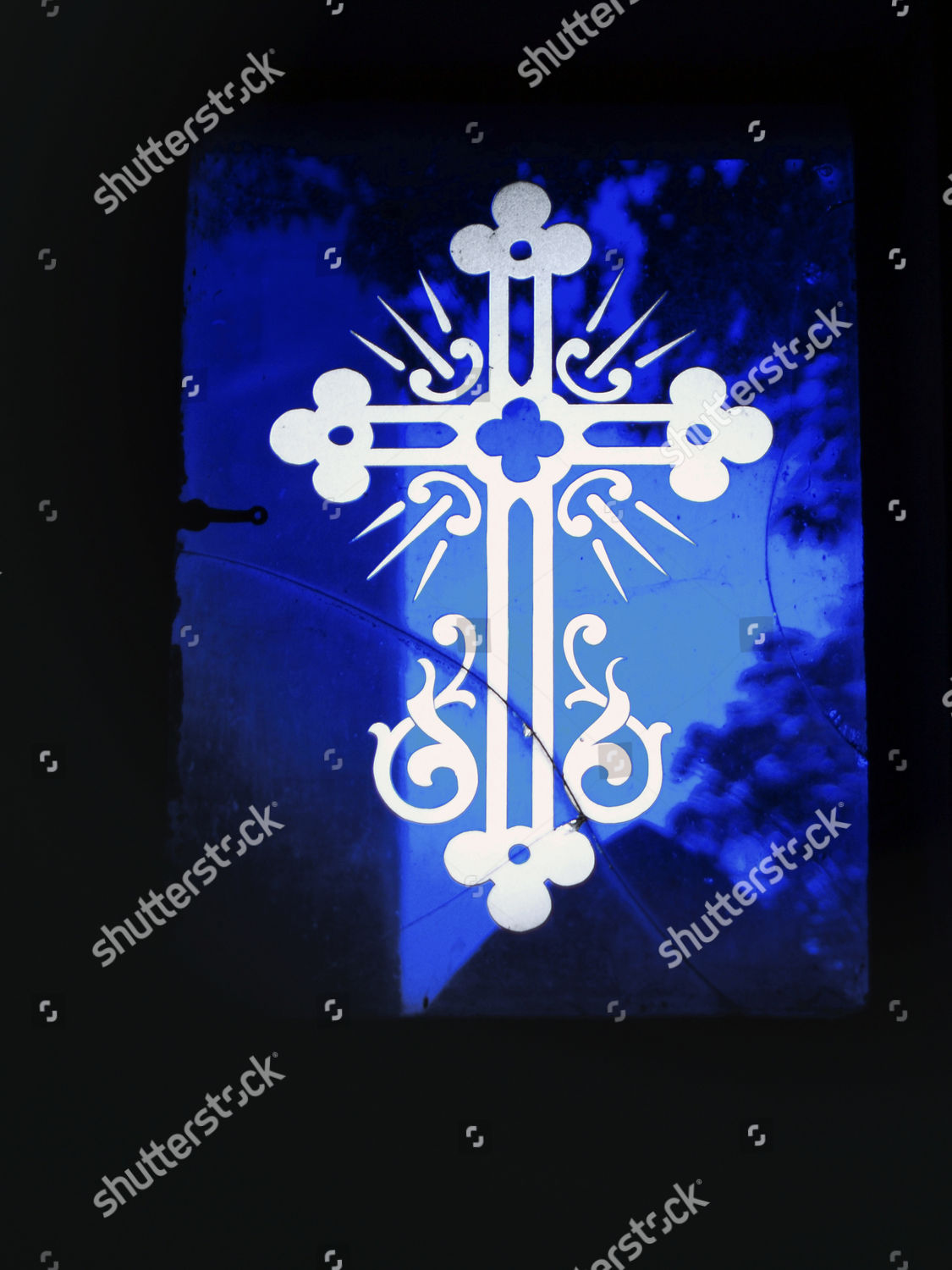 Cut Glass Cross Chapel Montmartre Cemetery Editorial Stock Photo ...