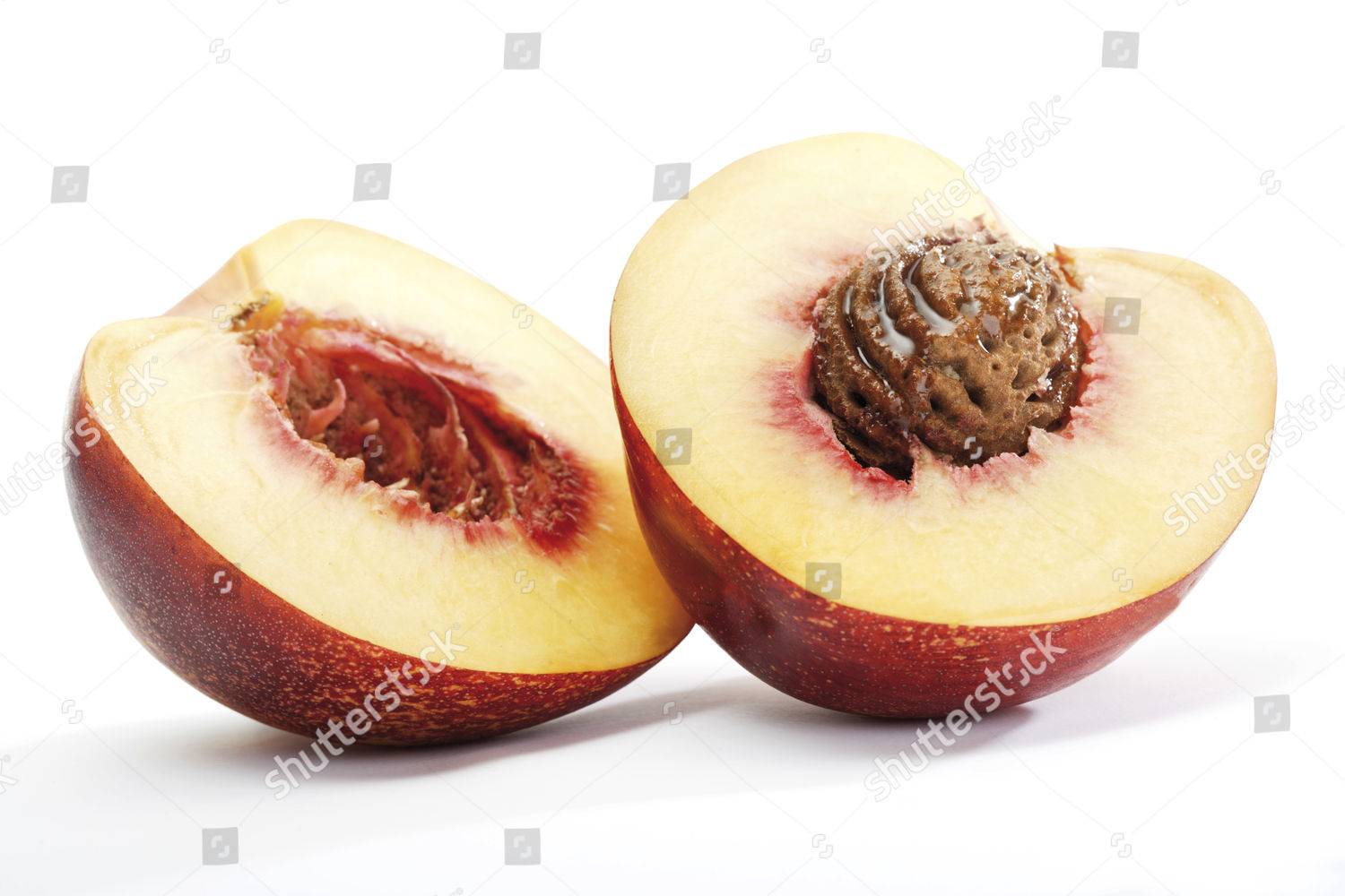 Nectarine Two Halves Editorial Stock Photo - Stock Image | Shutterstock