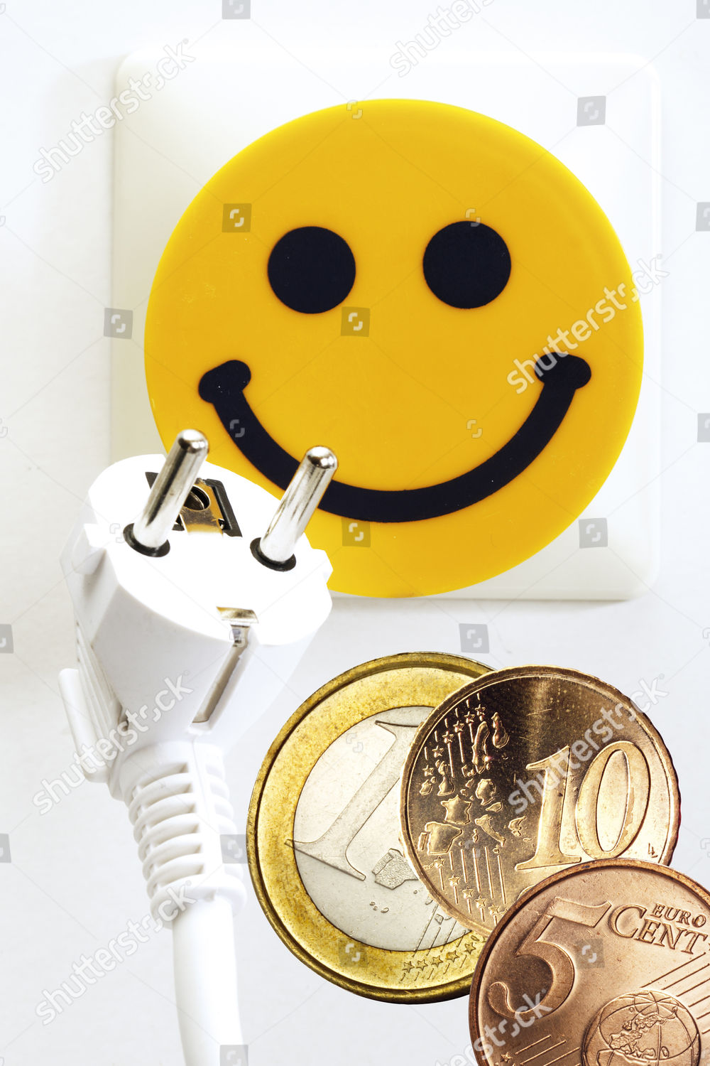 Smiley Face Electrical Outlet Euro Coins Editorial Stock Photo - Stock ...